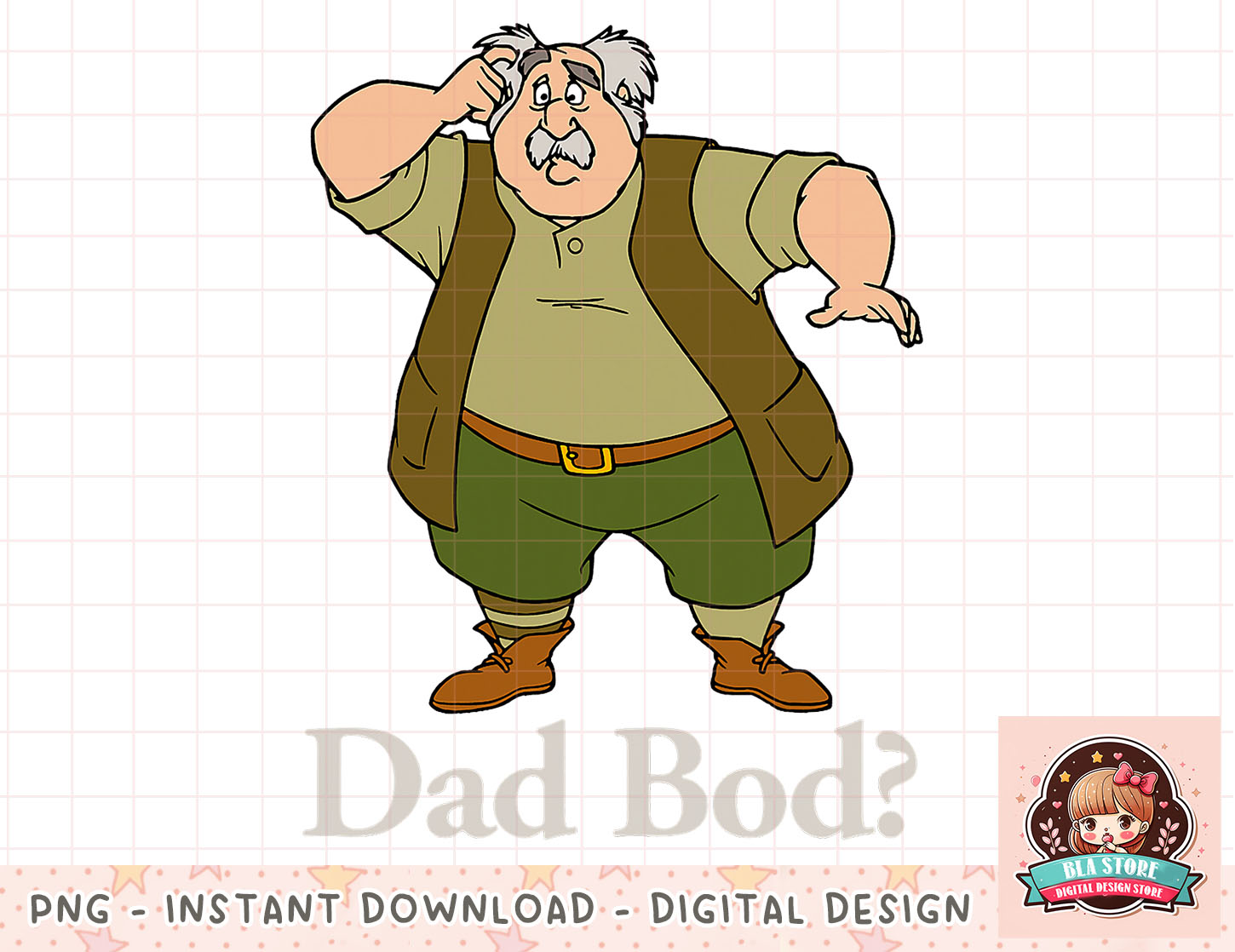 Disney Beauty and the Beast Maurice Dad Bod png, instant dow | Inspire ...