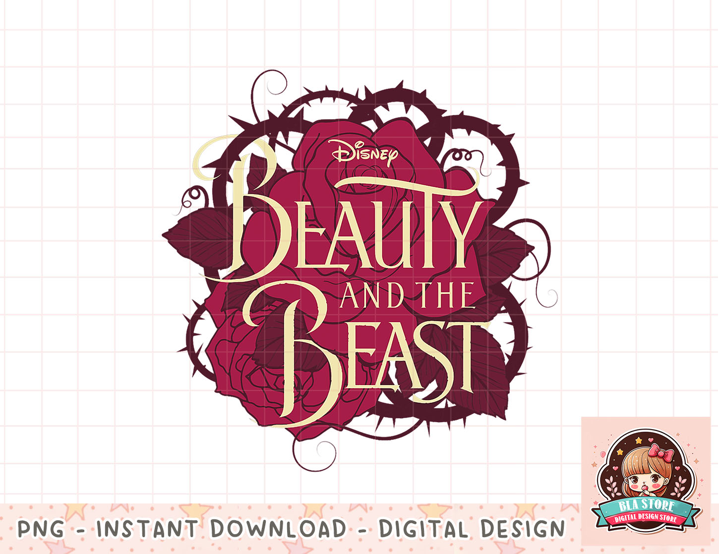 Disney Beauty And The Beast Rose Thorn Title Logo png, insta | Inspire ...
