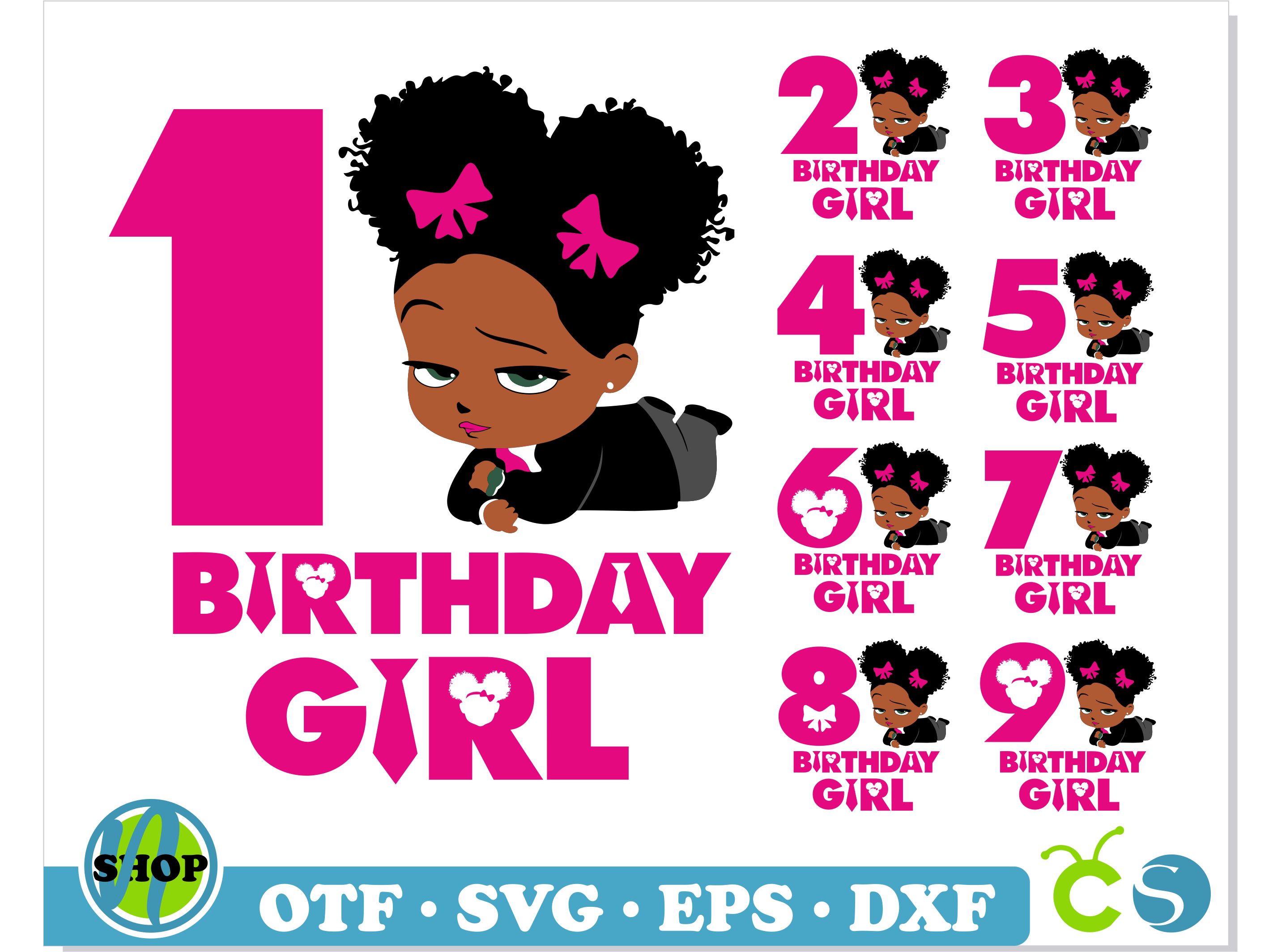 African American Boss Baby Birthday Girl svg, Birthday Boss | Inspire ...