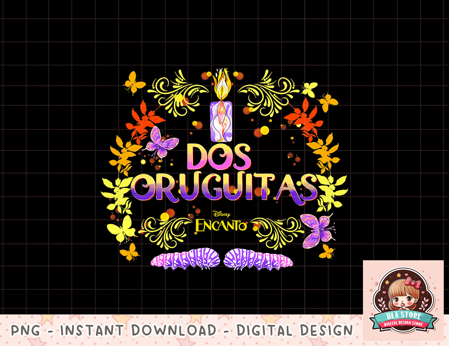 Disney Encanto Dos Oruguitas Candle Portrait png, instant do | Inspire ...