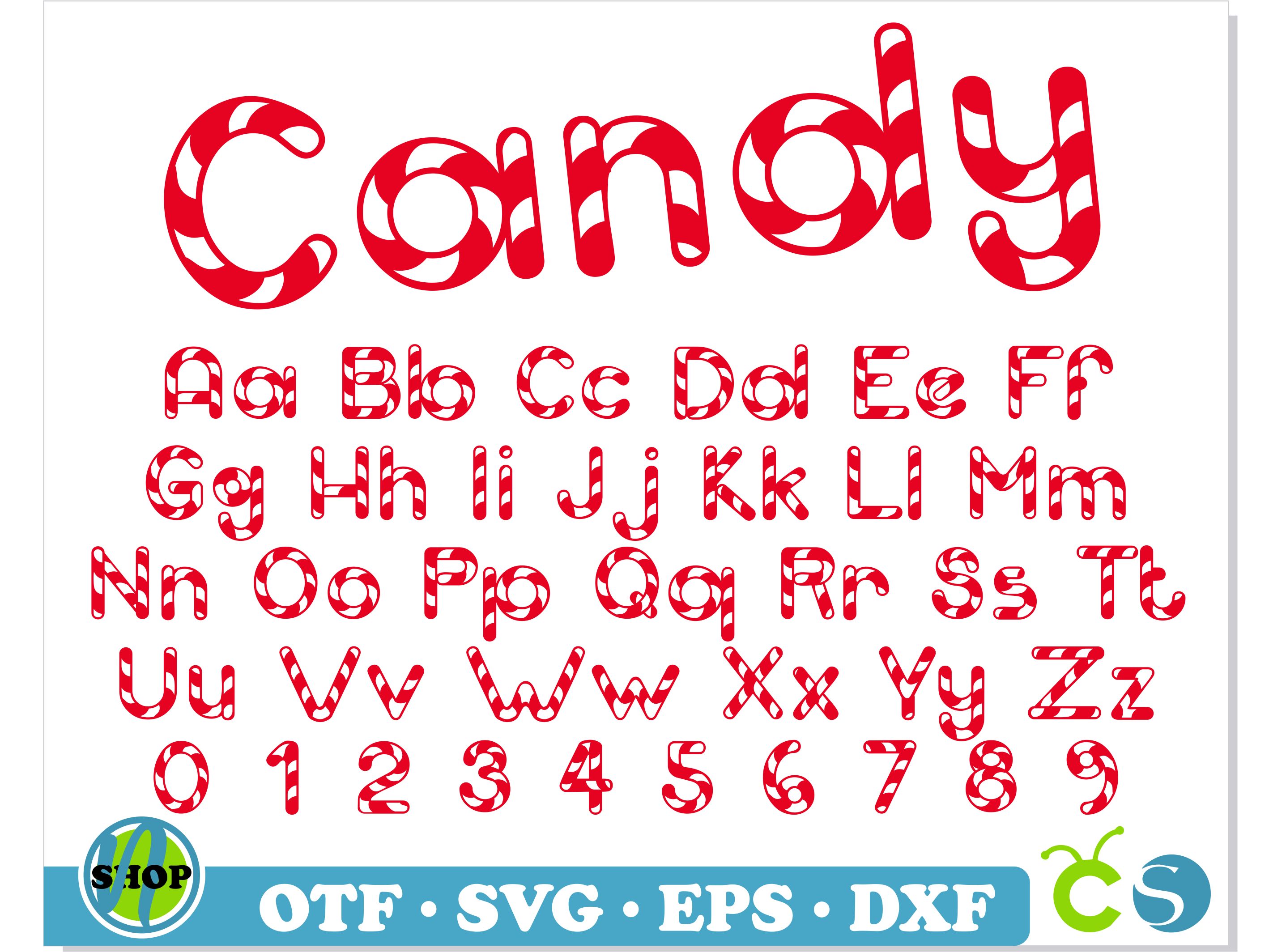 Candy Cane Font OTF, Candy Cane Font Svg Cricut, Candy Font | Inspire ...