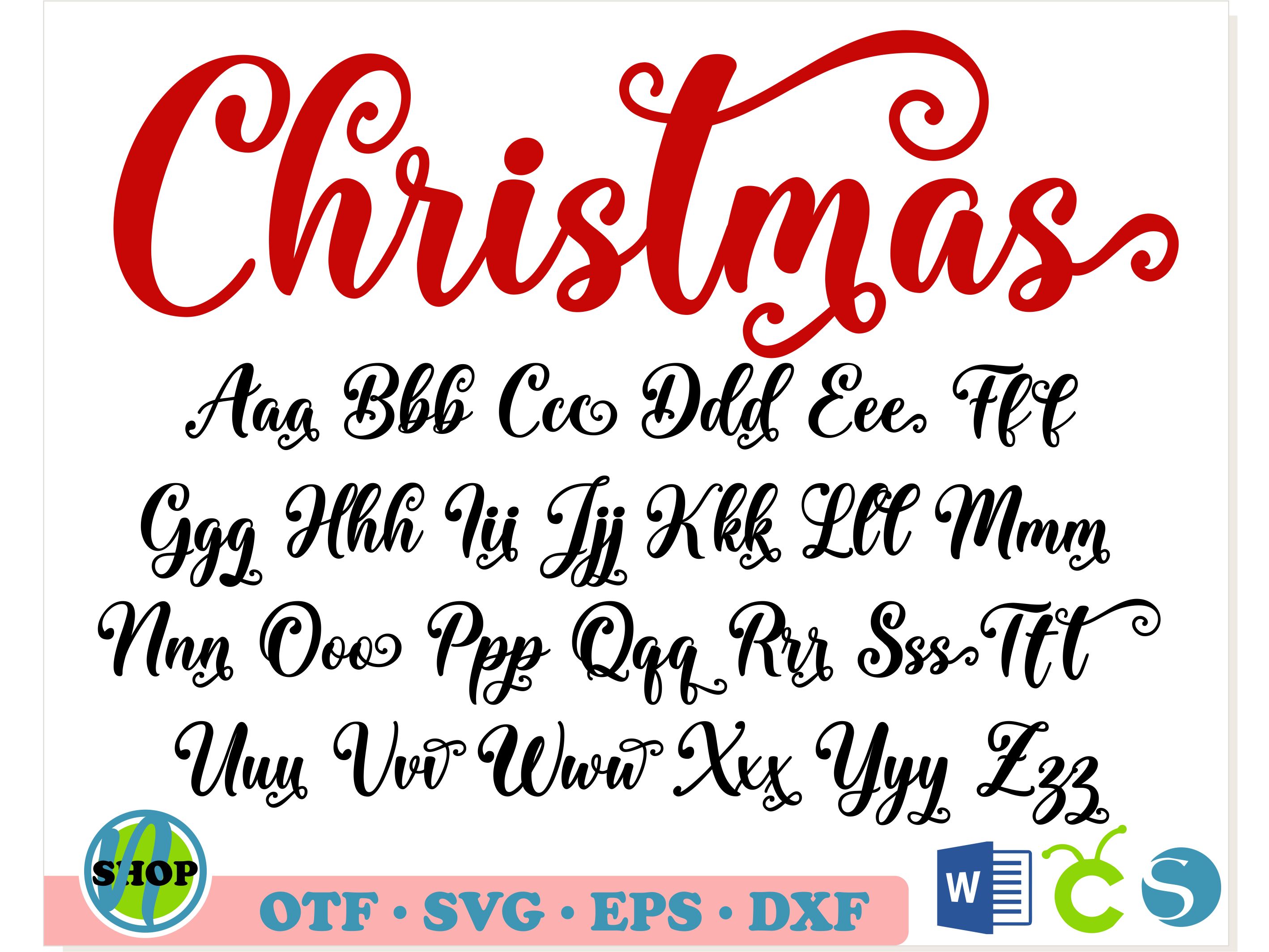 Christmas Font SVG with Tails, Christmas Font OTF, Christmas | Inspire ...