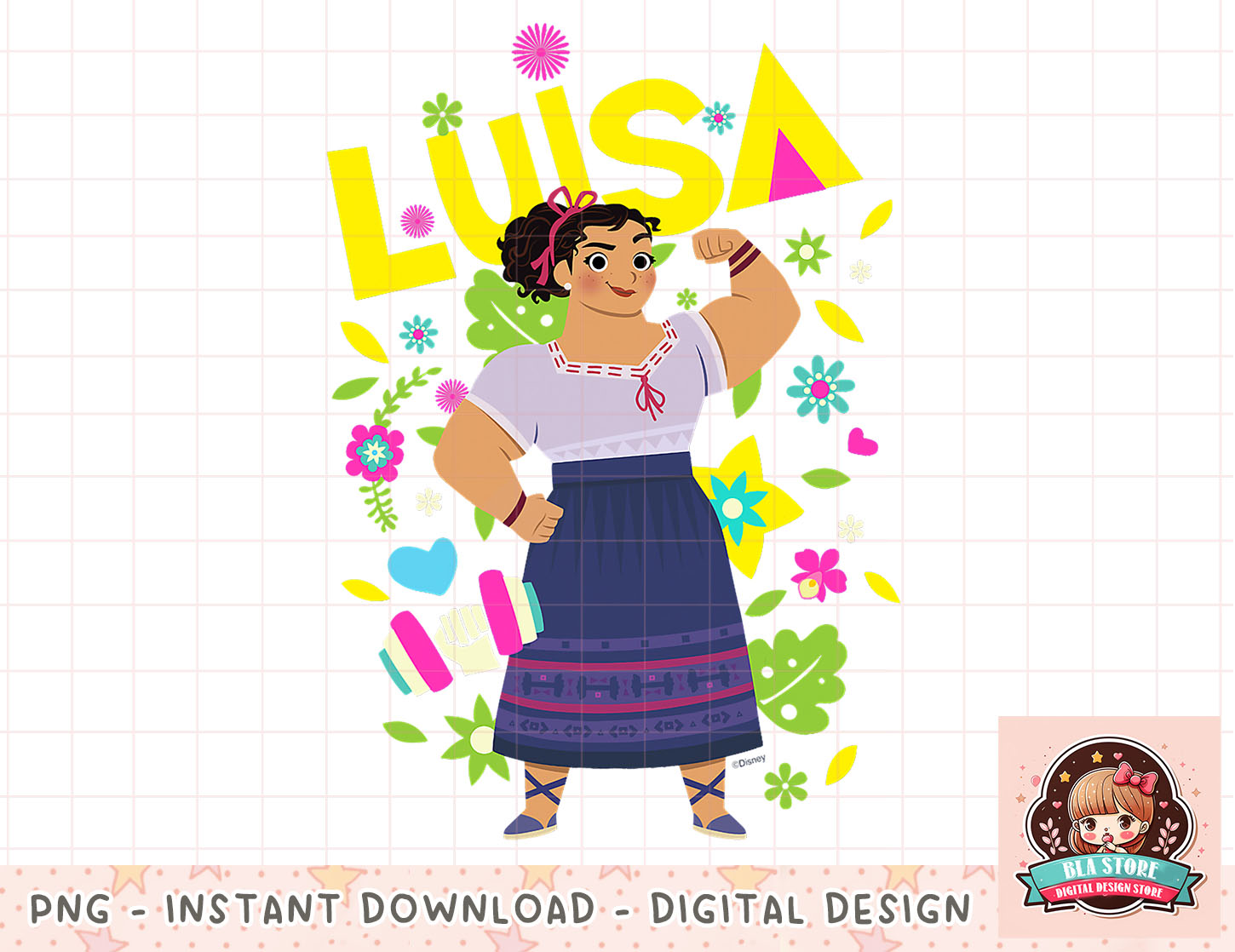 Disney Encanto Luisa Madrigal Floral png, instant download, | Inspire ...
