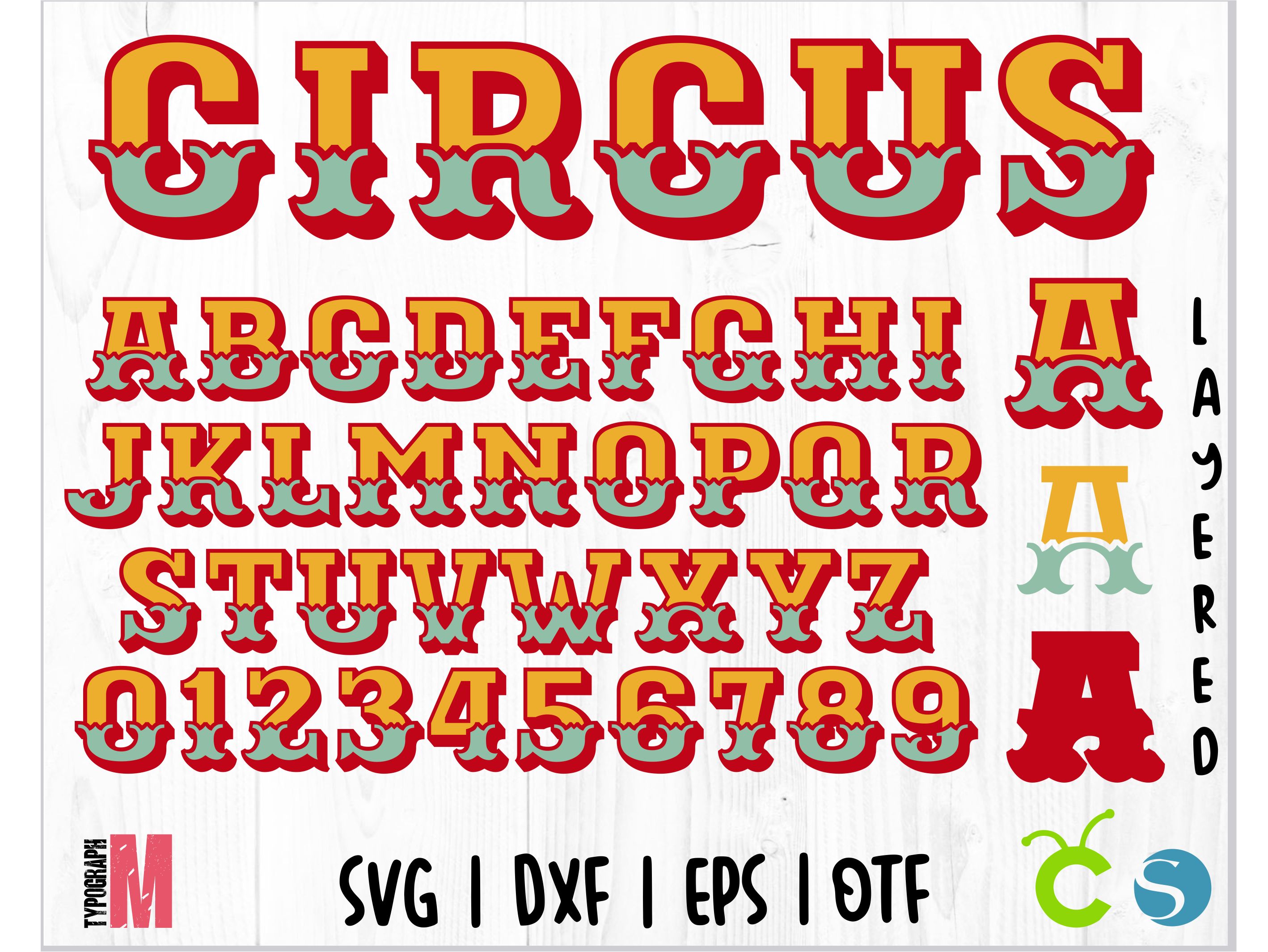Circus Layered Font SVG, Circus Font SVG, Circus Font Cricut | Inspire ...