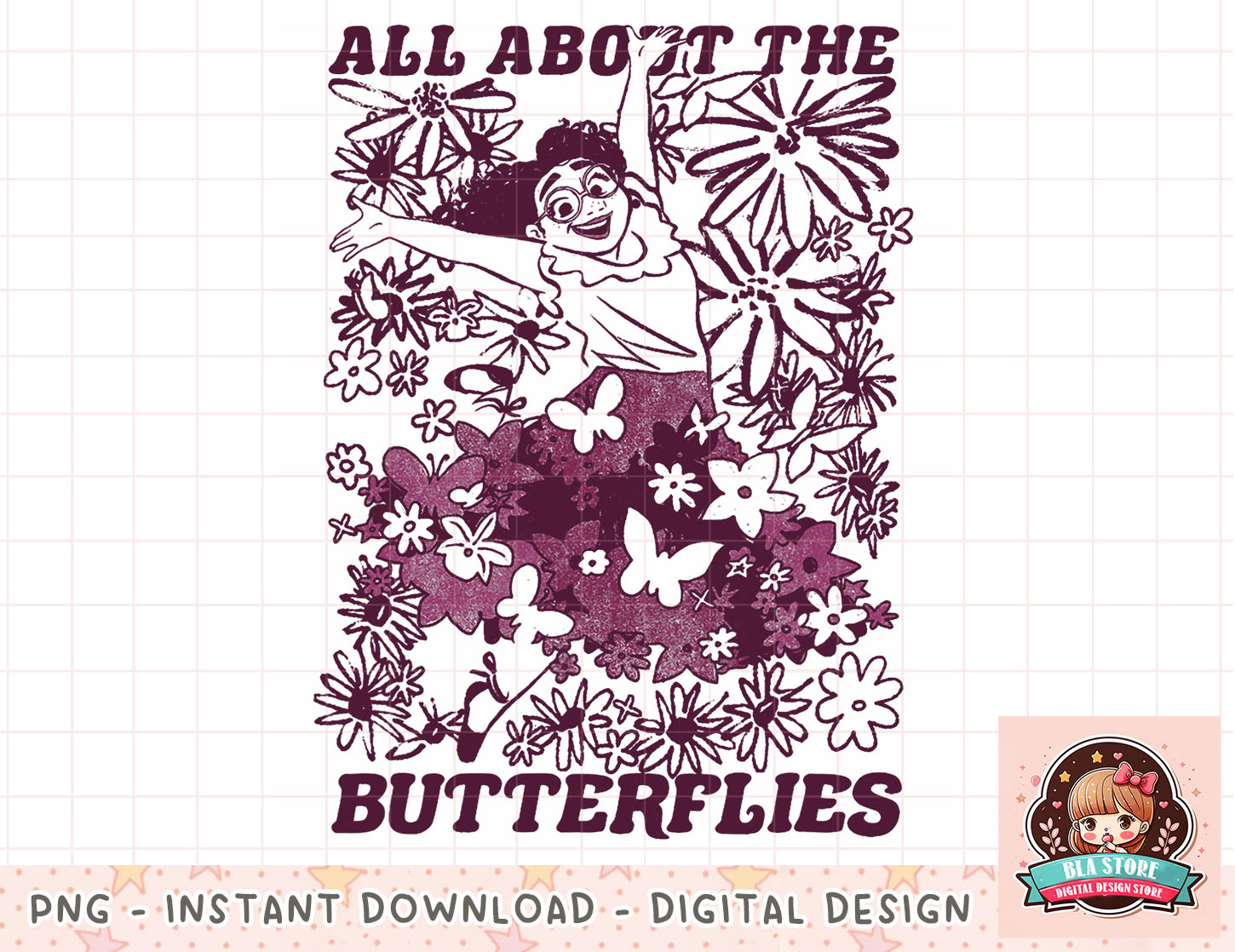 Disney Encanto Mirabel All About The Butterflies Floral png, | Inspire ...