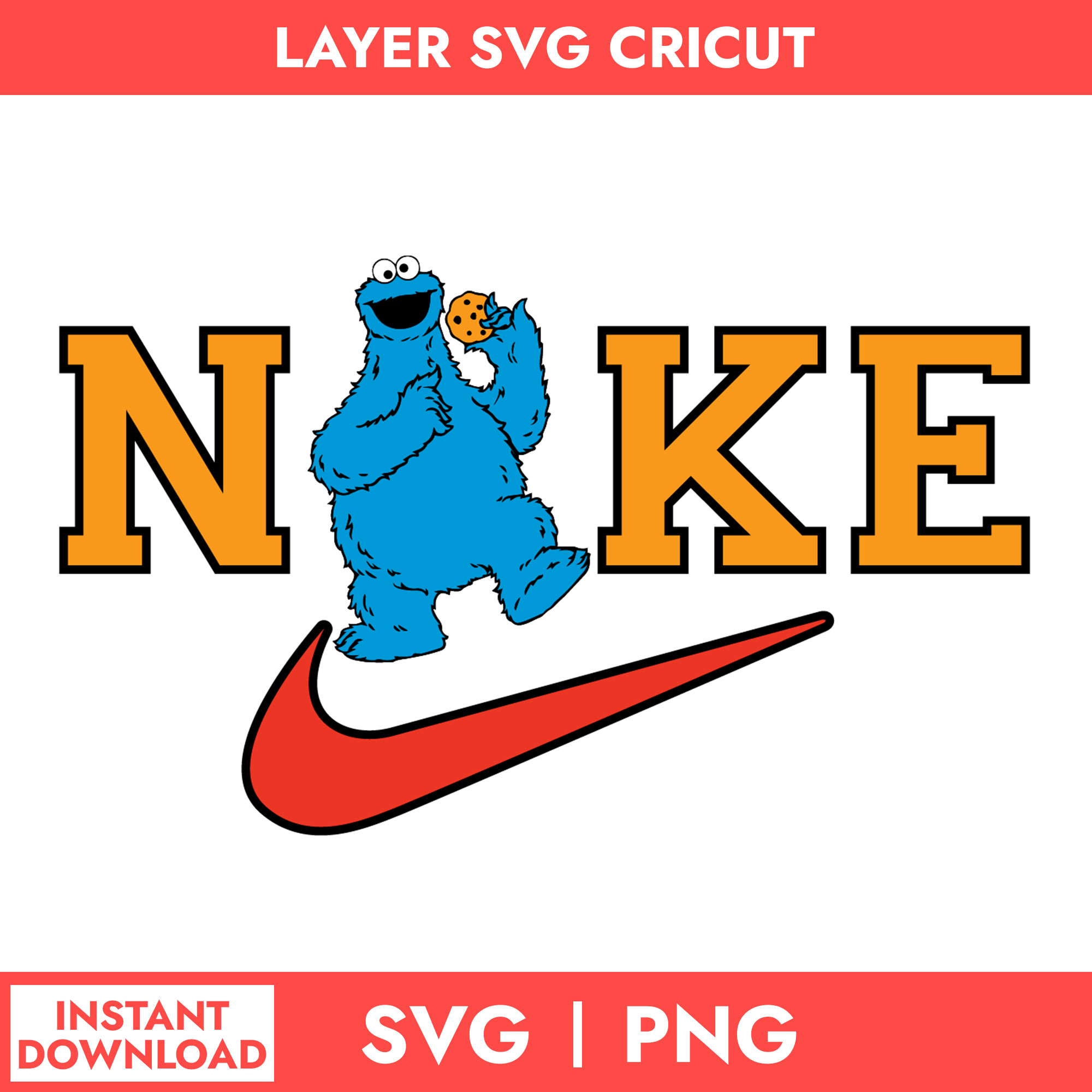Nike Cookie Monster Svg, Nike Logo Svg, Cookie Monster Svg, | Inspire ...