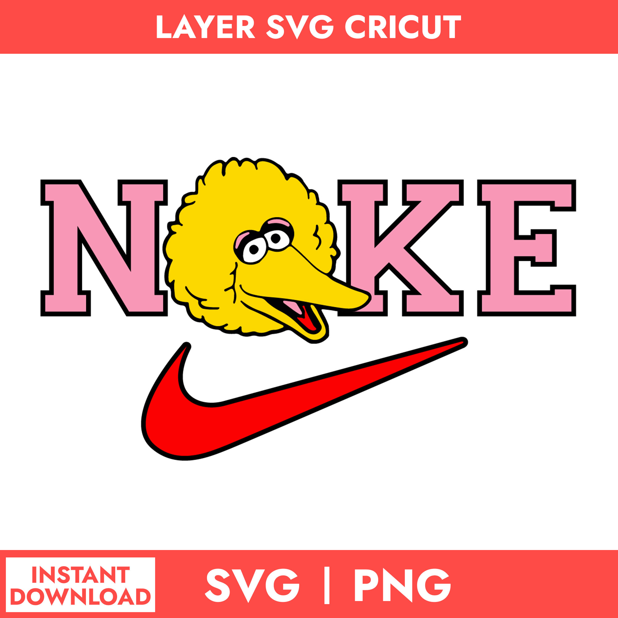 Nike Big Bird Svg, Nike Logo Svg, Big Bird Svg, Nike Sesame | Inspire ...