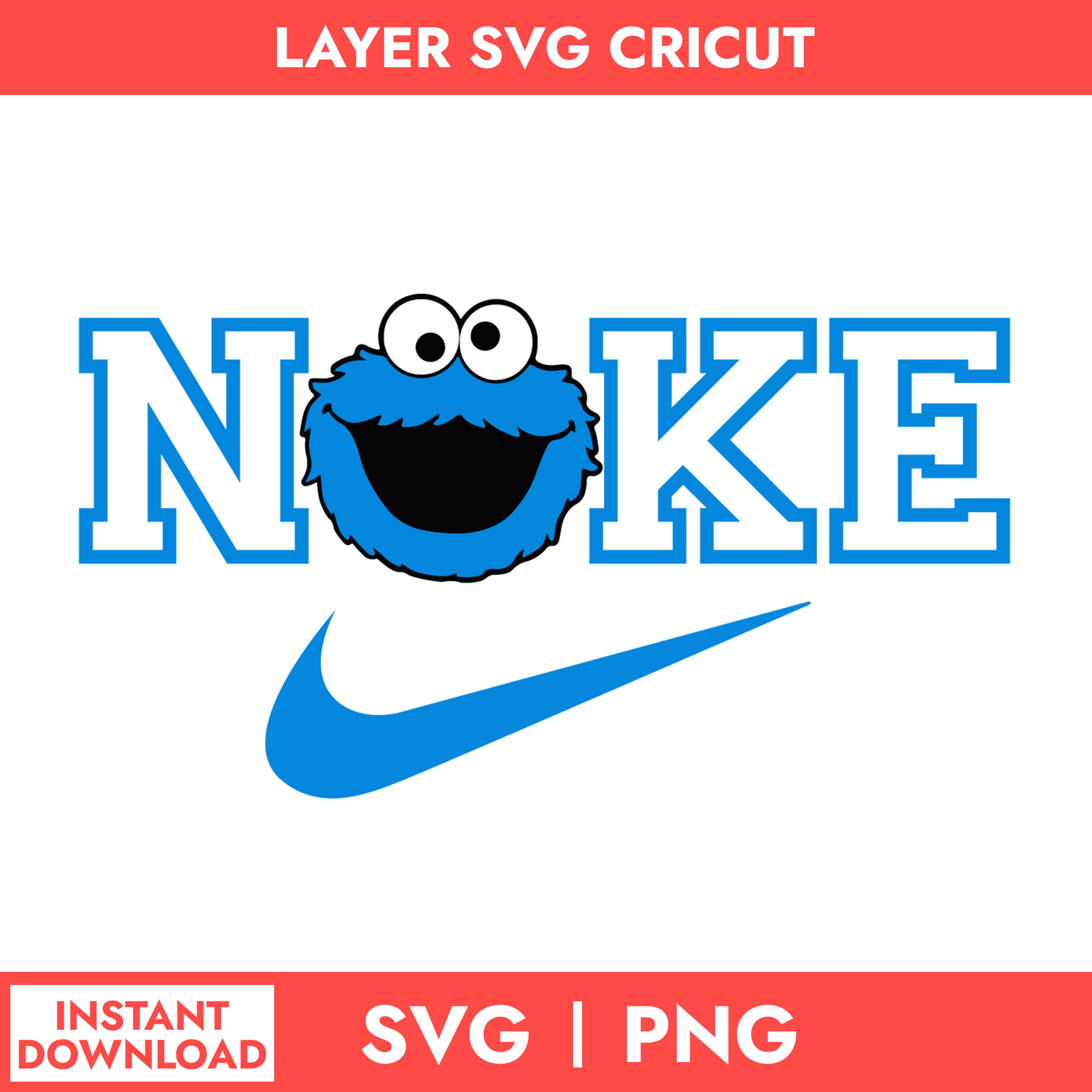 Cookie Monster Nike Svg, Nike Logo Svg, Nike Sesame Street S - Inspire ...