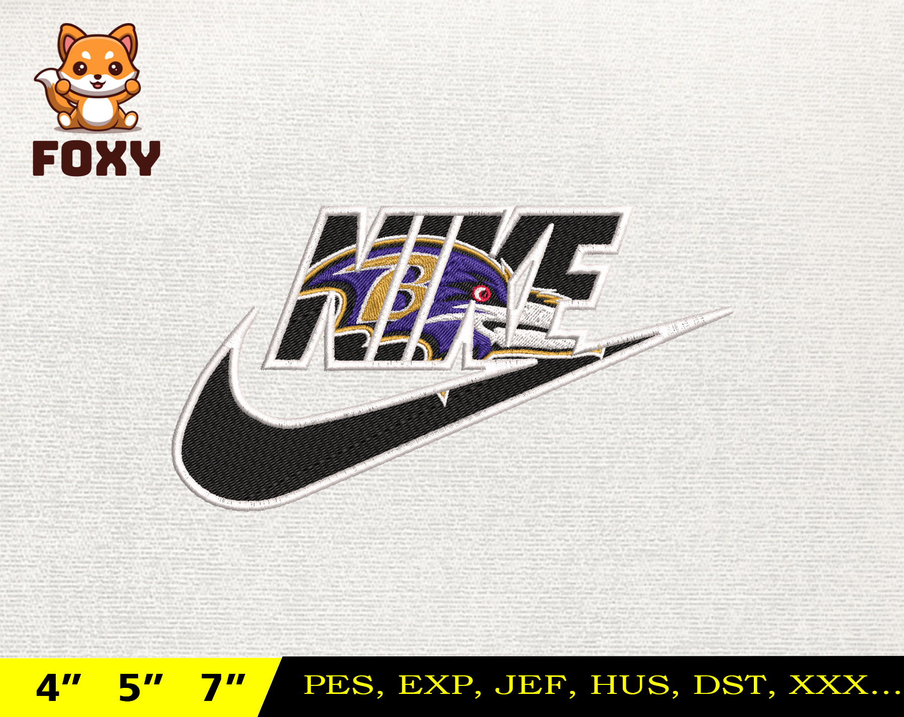 NFL Baltimore Ravens, NIKE NFL Embroidery Design, NFL Team E | Inspire ...