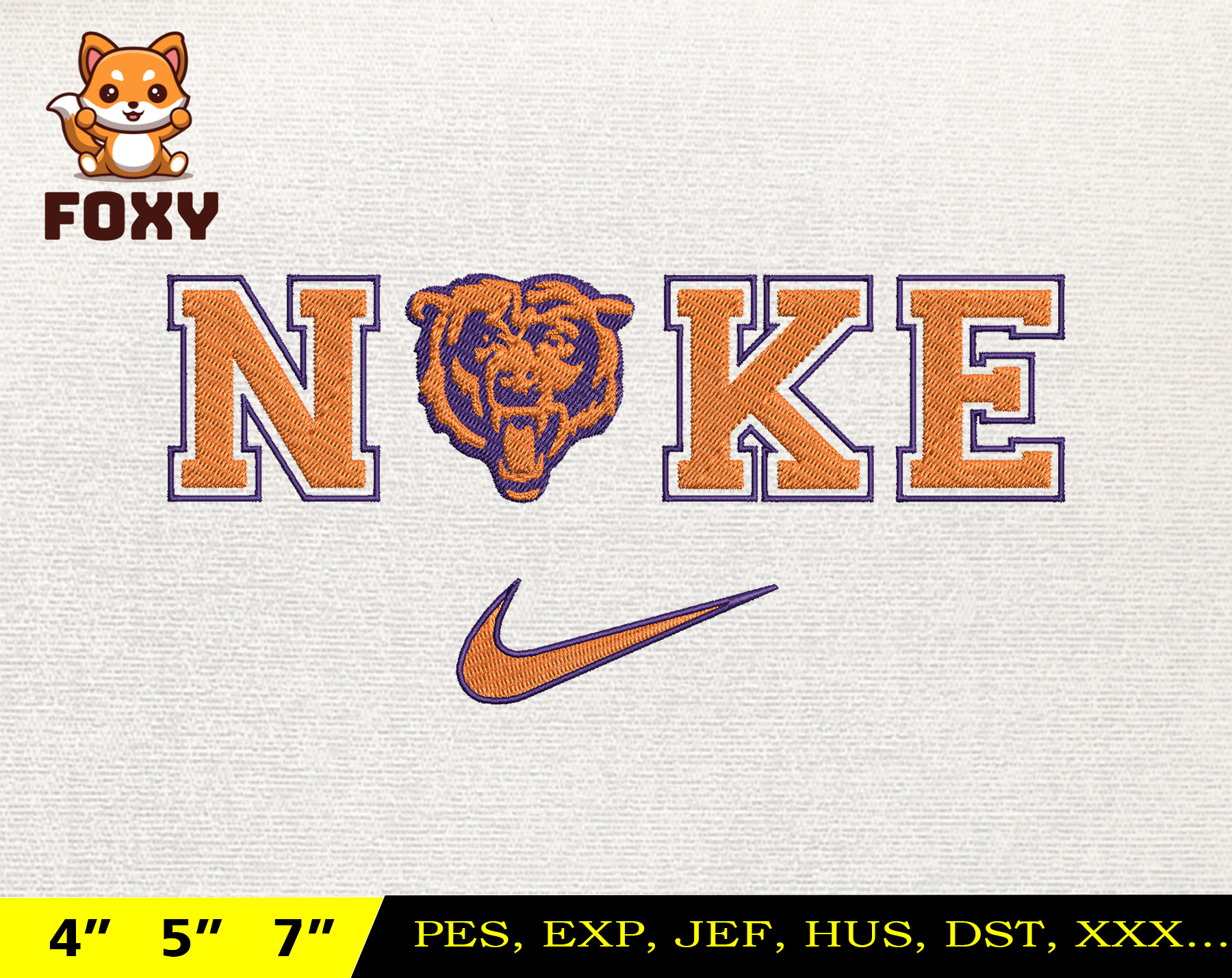 NFL Chicago Bears, NIKE NFL Embroidery Design, NFL Team Embr - Inspire ...