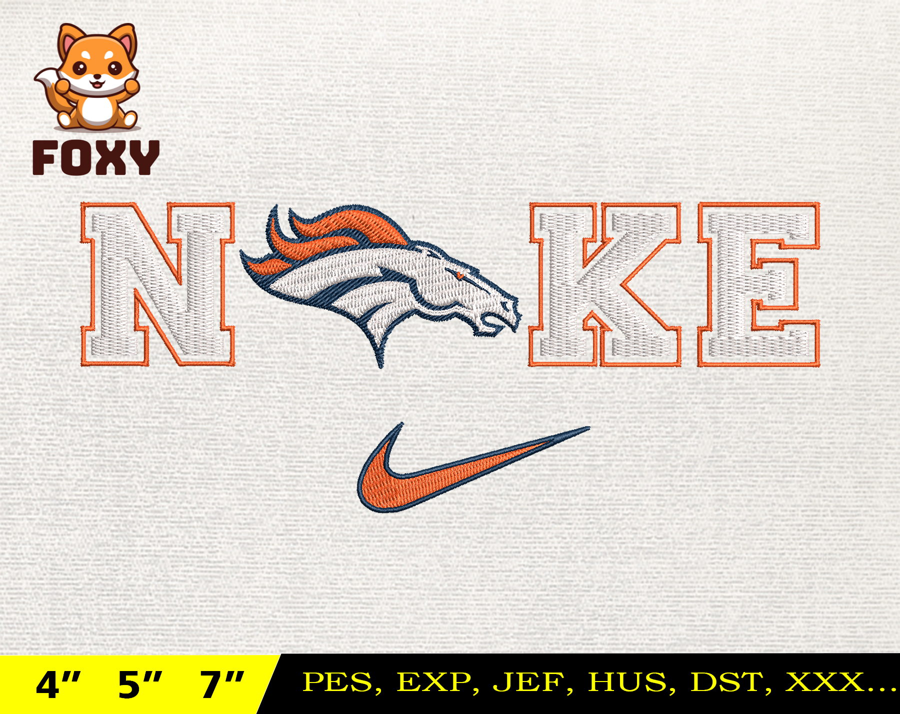 NFL Denver Broncos, NIKE NFL Embroidery Design, NFL Team Emb - Inspire ...