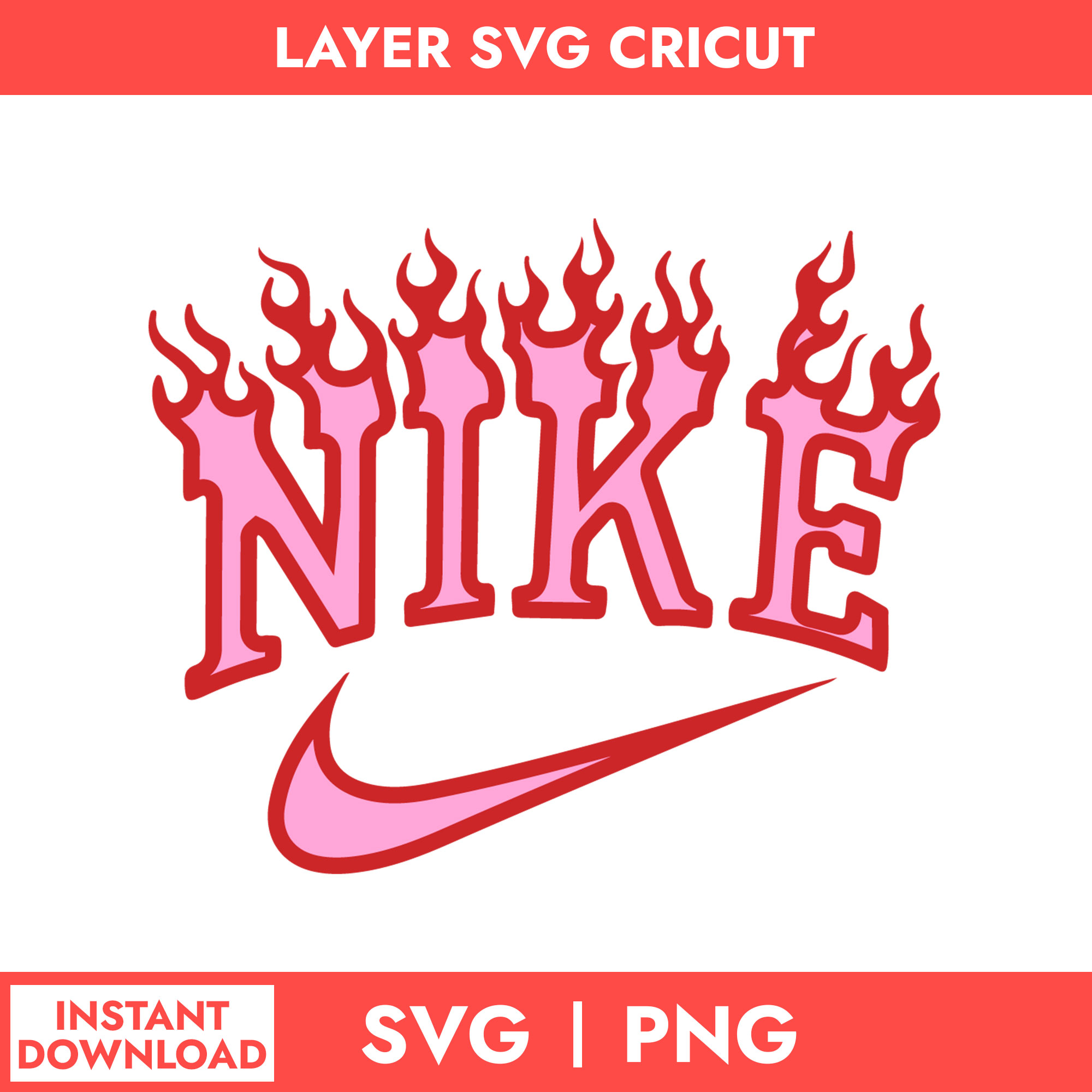 Nike Logo Valentine Pink Fire Svg, Nike Svg, Valentine Day S - Inspire ...