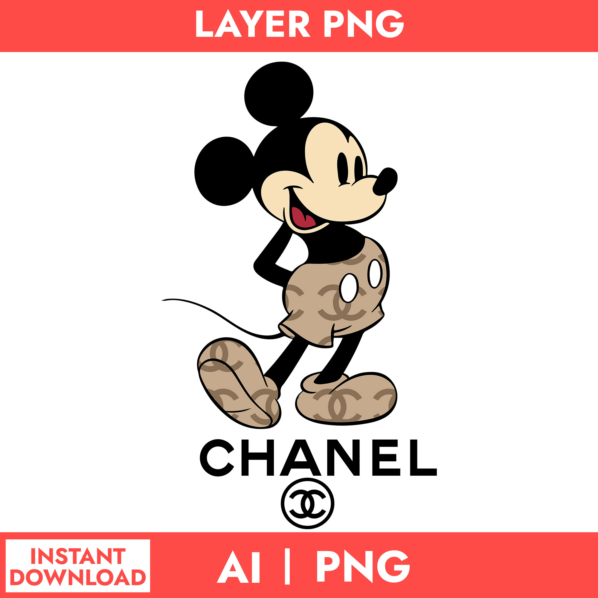 Mickey Mouse Chanel Png, Chanel Logo Png, Mickey Png, Fashio - Inspire ...
