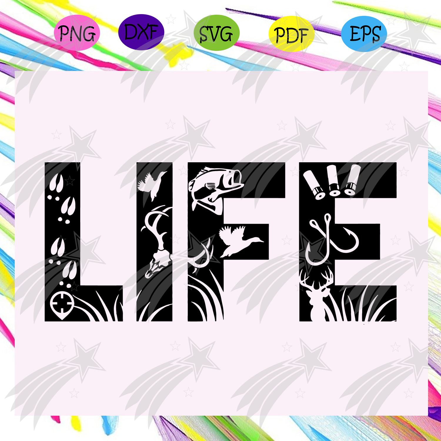 Life svg, hunting life svg, hunting svg, fishing life svg, d - Inspire ...