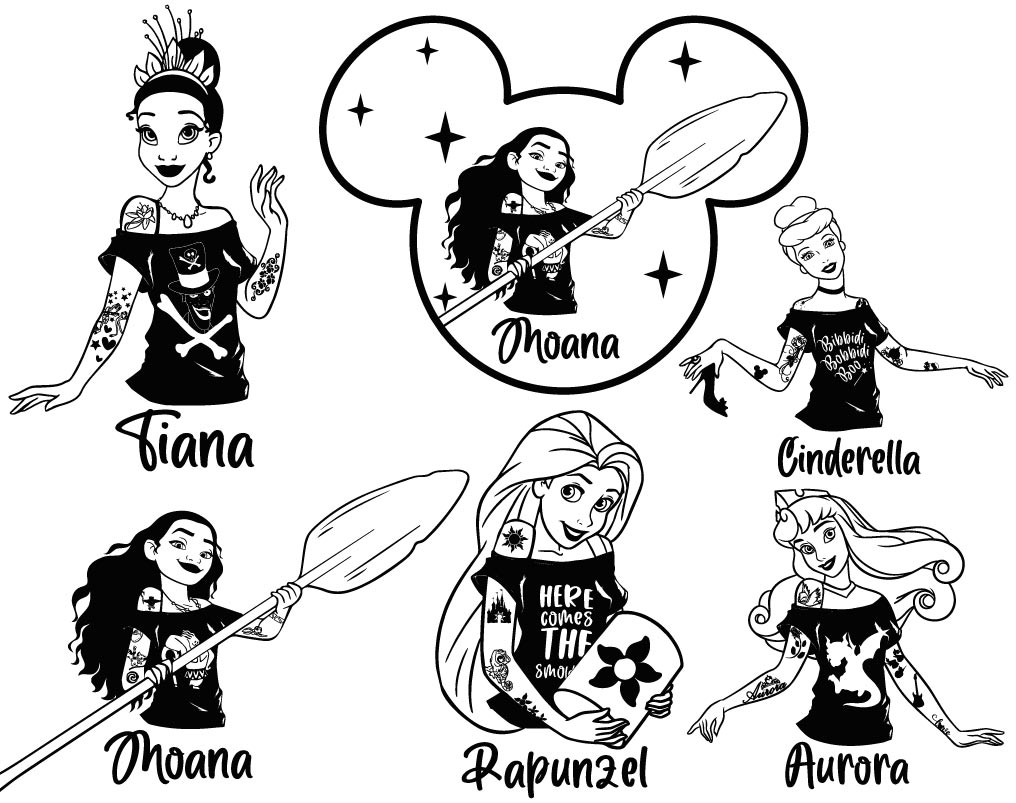 Punk Disney Characters Drawing