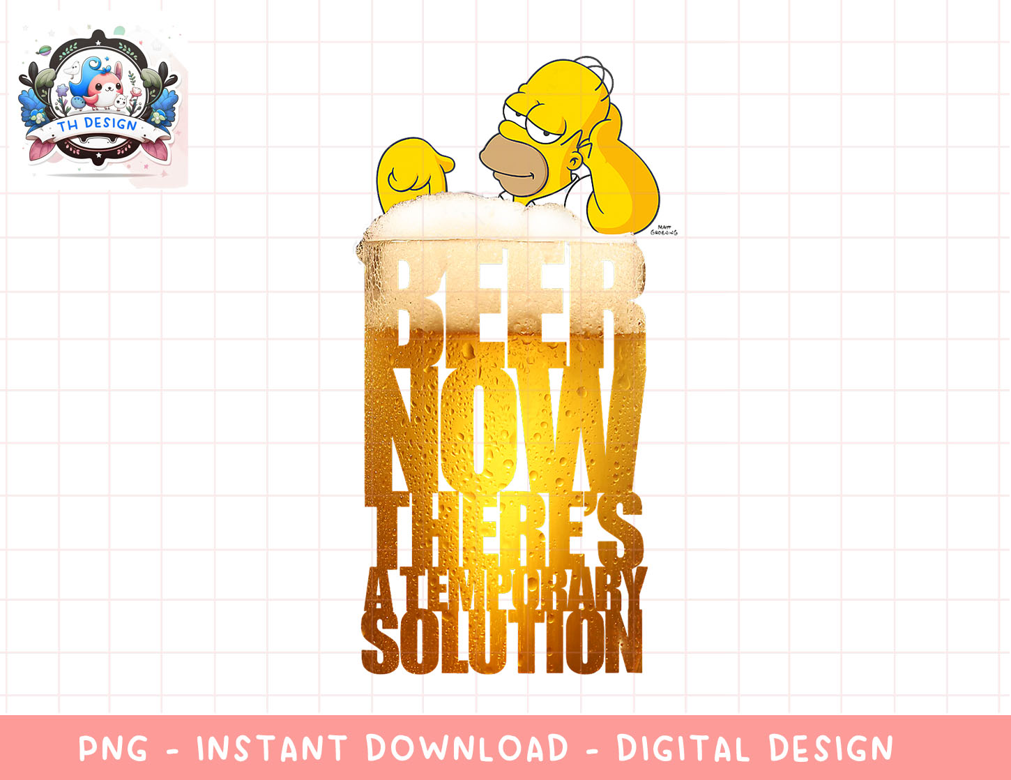 US The Simpsons Homer Beer Solution 01 Black_H png, sublimat | Inspire ...