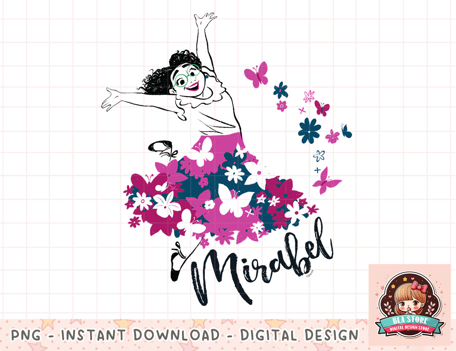 Disney Encanto Mirabel Madrigal Floral Lilac Purple png, ins | Inspire ...