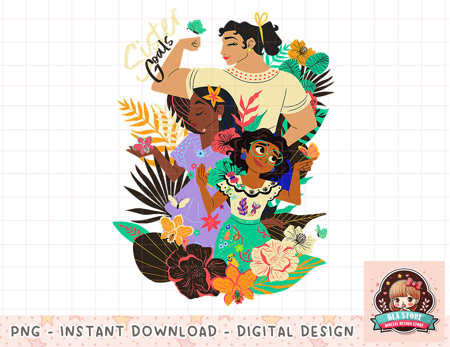 Disney Encanto Sister Goals Mirabel Luisa Isabela Floral png | Inspire ...
