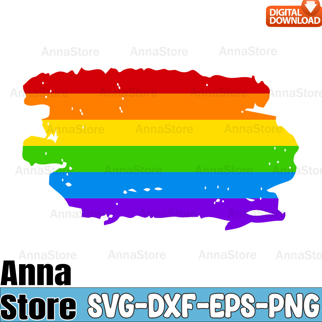 Brush Stroke LGBT Pride Flag SVG Rainbow,LGBT SVG Bundle,Les | Inspire ...