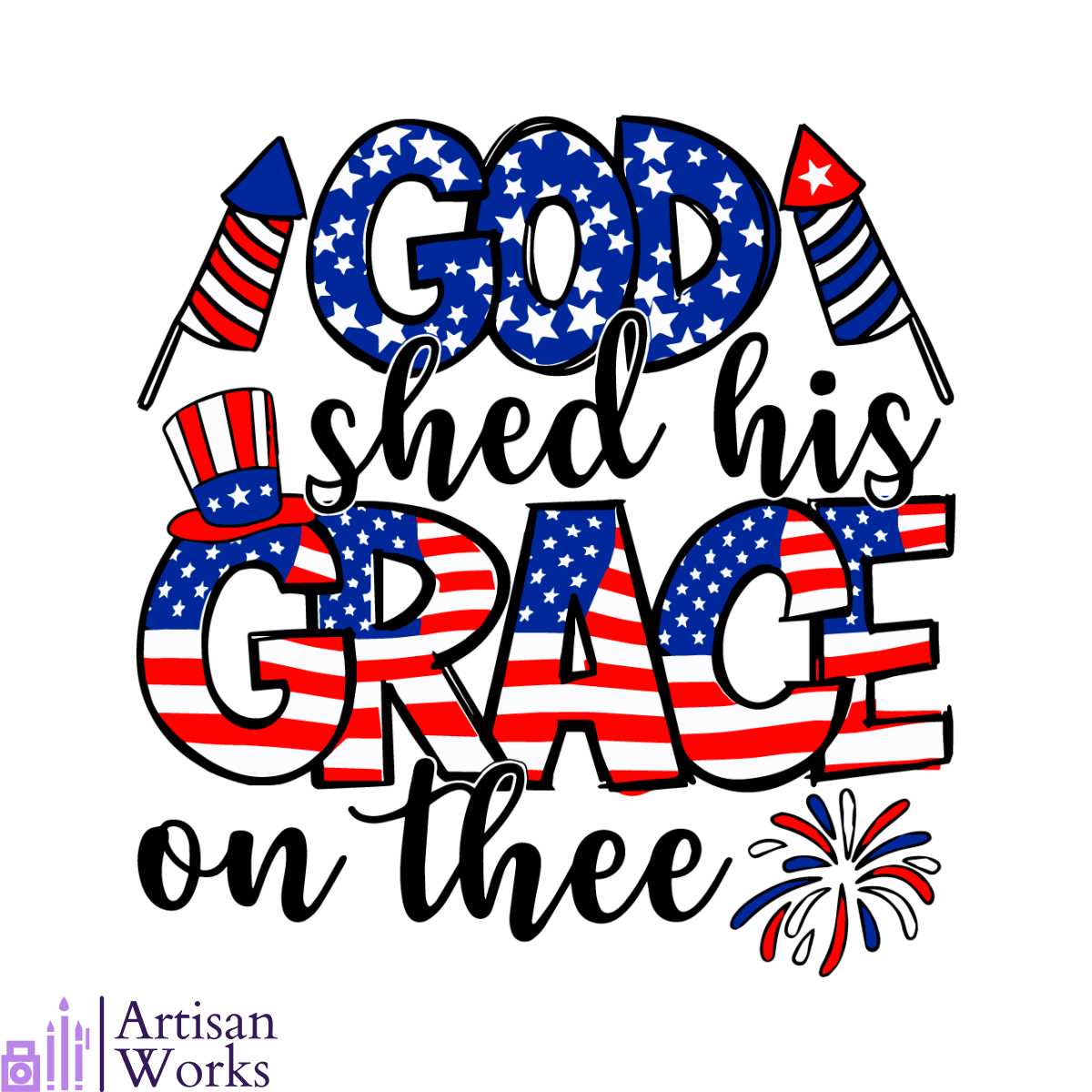 4th Of July God Shed His Grace On Thee SVG Cutting Digital F | Inspire ...