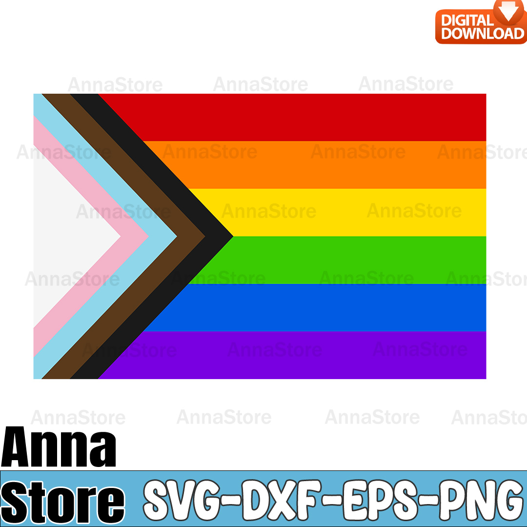 LGBTQ Progress Pride Rainbow Pride Flag Svg,LGBT SVG Bundle, | Inspire ...
