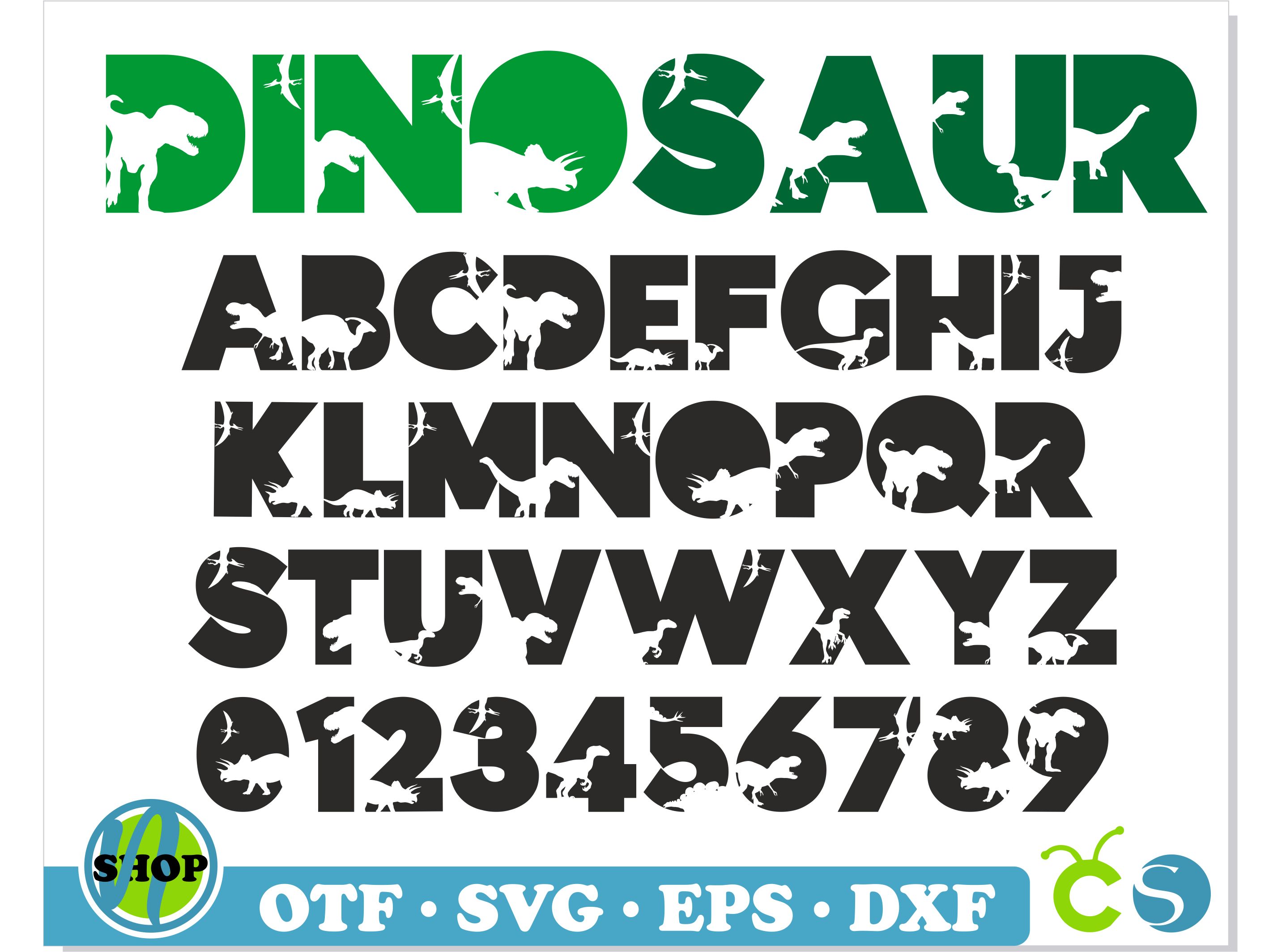 Dinosaur Font SVG Cricut, Dinosaur Font otf, Dinosaur Birthd - Inspire Uplift