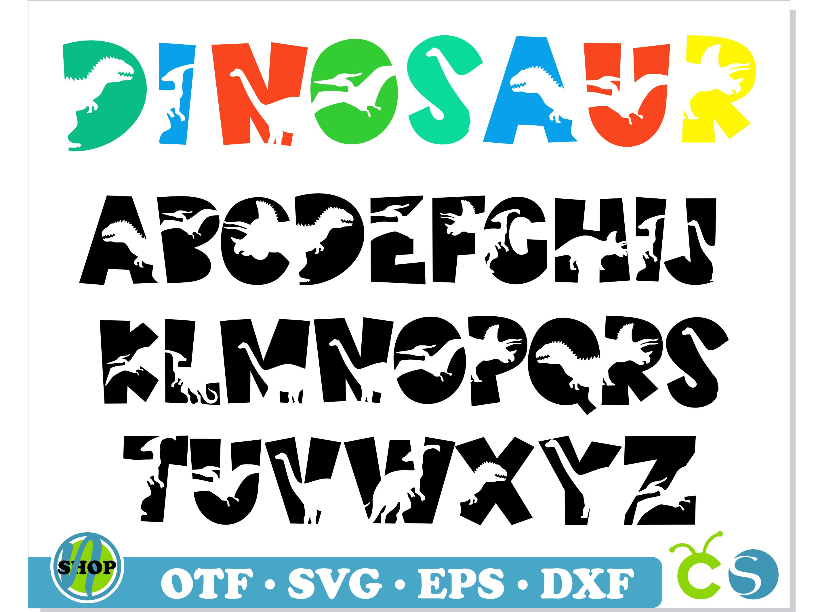 Dinosaur Font SVG, Dinosaur Font OTF, Kids Fonts, Childrens | Inspire ...