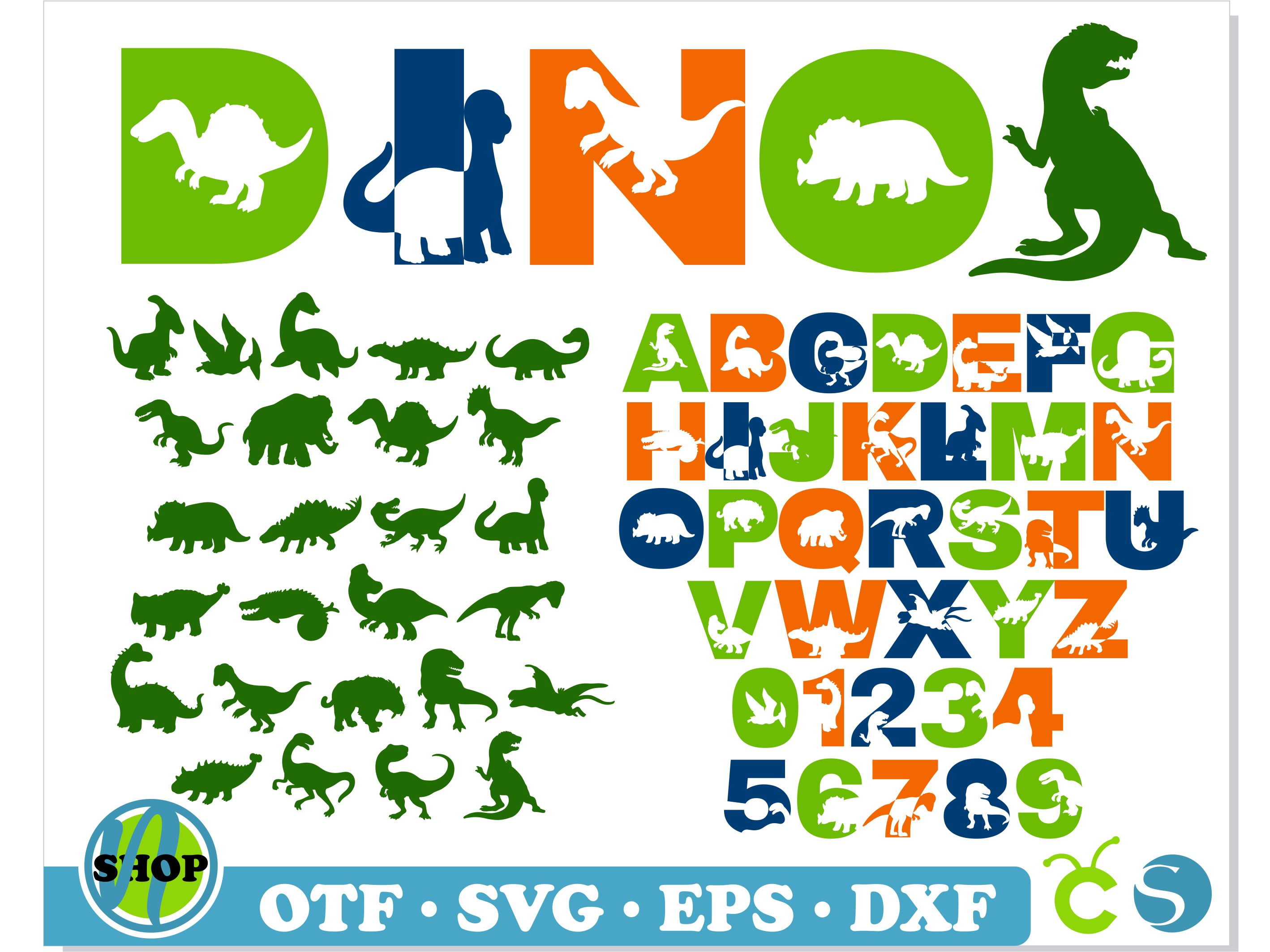 Dinosaur Font Bundle | Dinosaur Font SVG Cricut, Dinosaur Si | Inspire Uplift