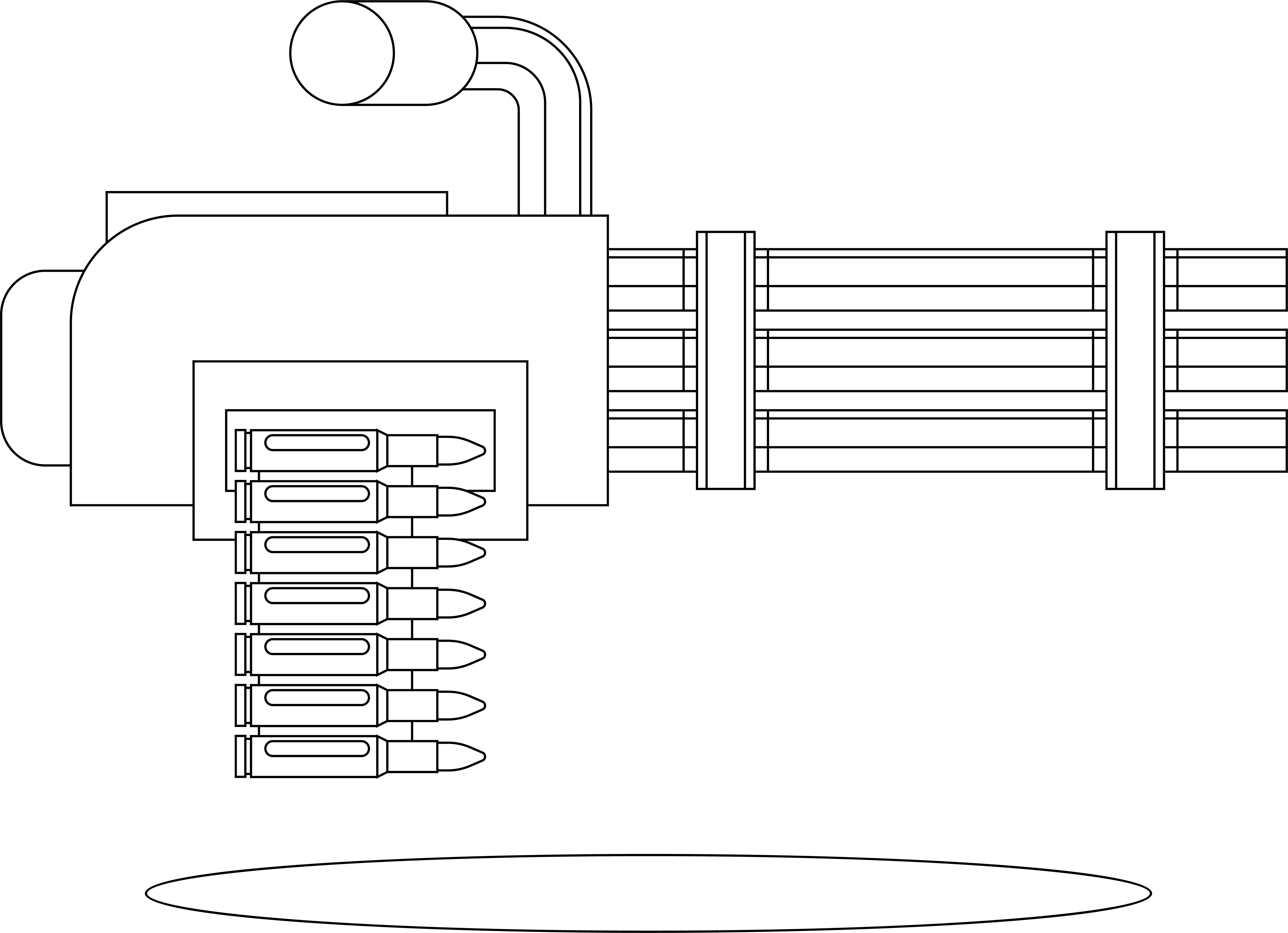 machine-gun Black white vector outline or line art file - Inspire Uplift