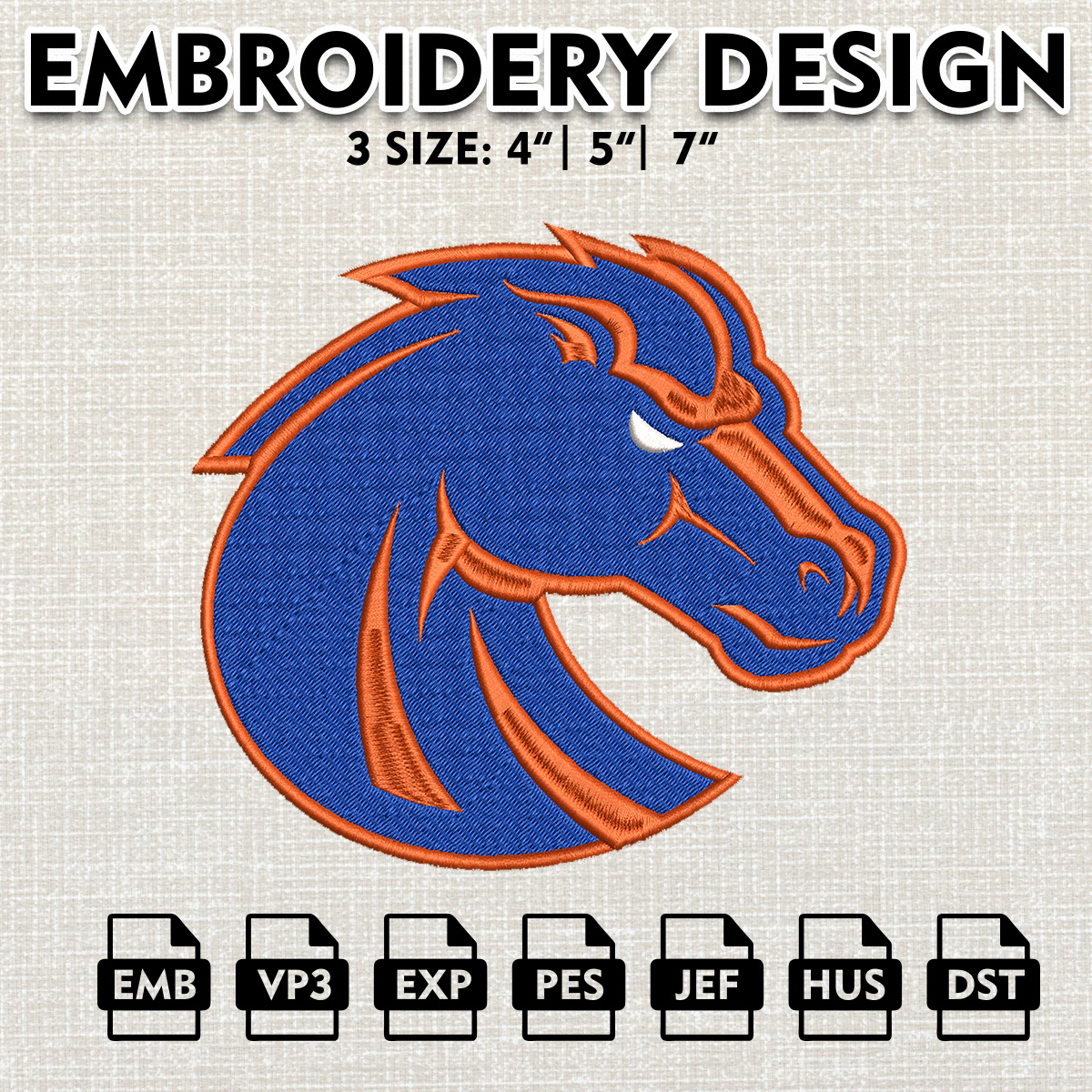 NCAA Logo Embroidery Designs, Boise State Broncos Team Embro | Inspire ...