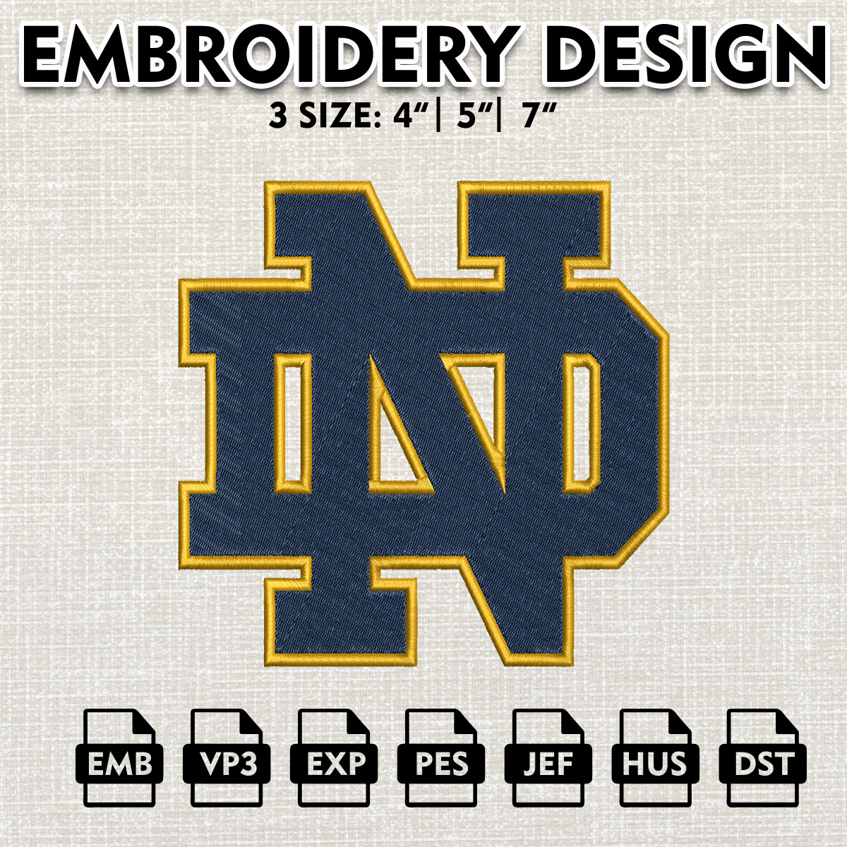 NCAA Logo Embroidery Designs, Notre Dame Fighting Irish Embr | Inspire ...