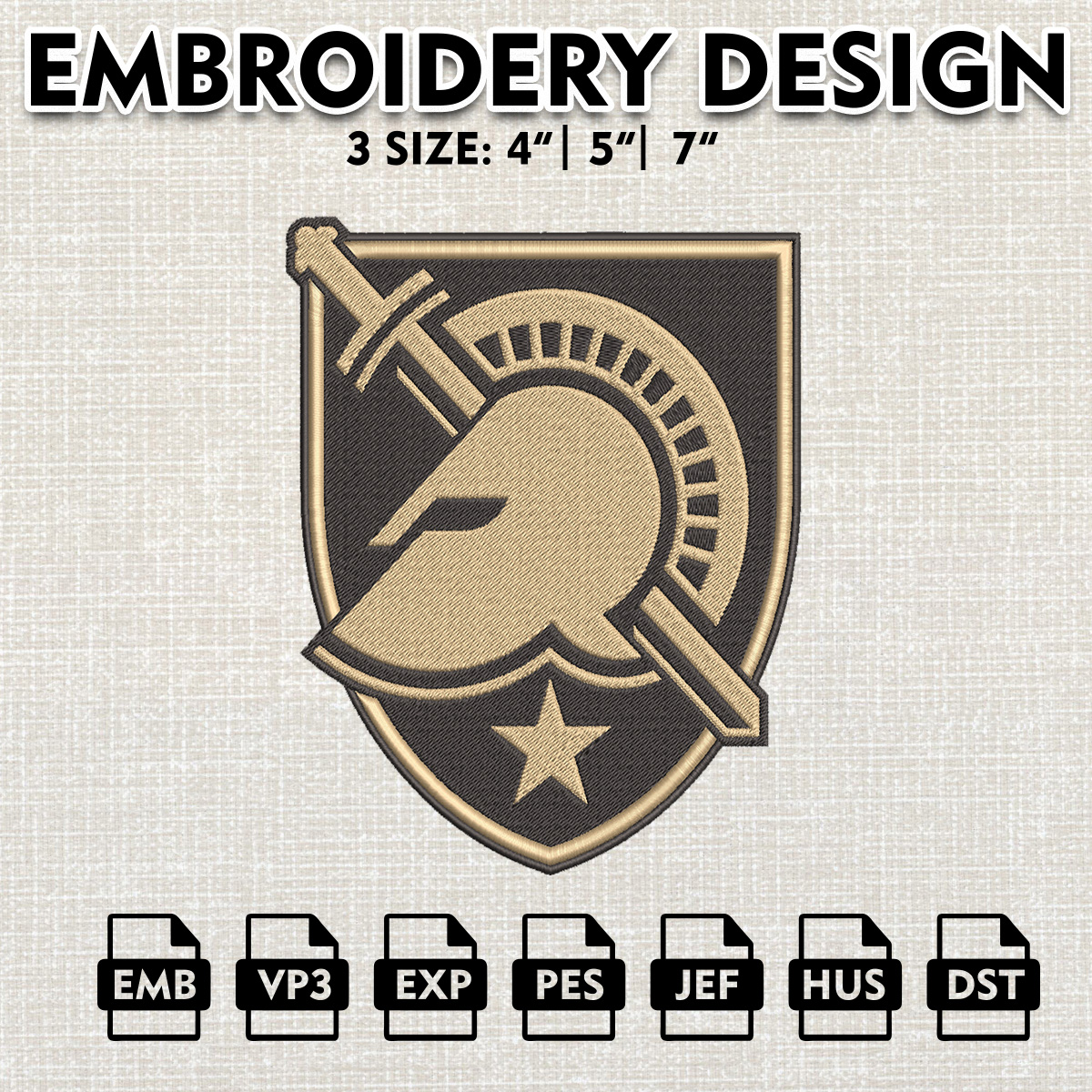 NCAA Logo Embroidery Designs, Army Black Knights Embroidery | Inspire ...