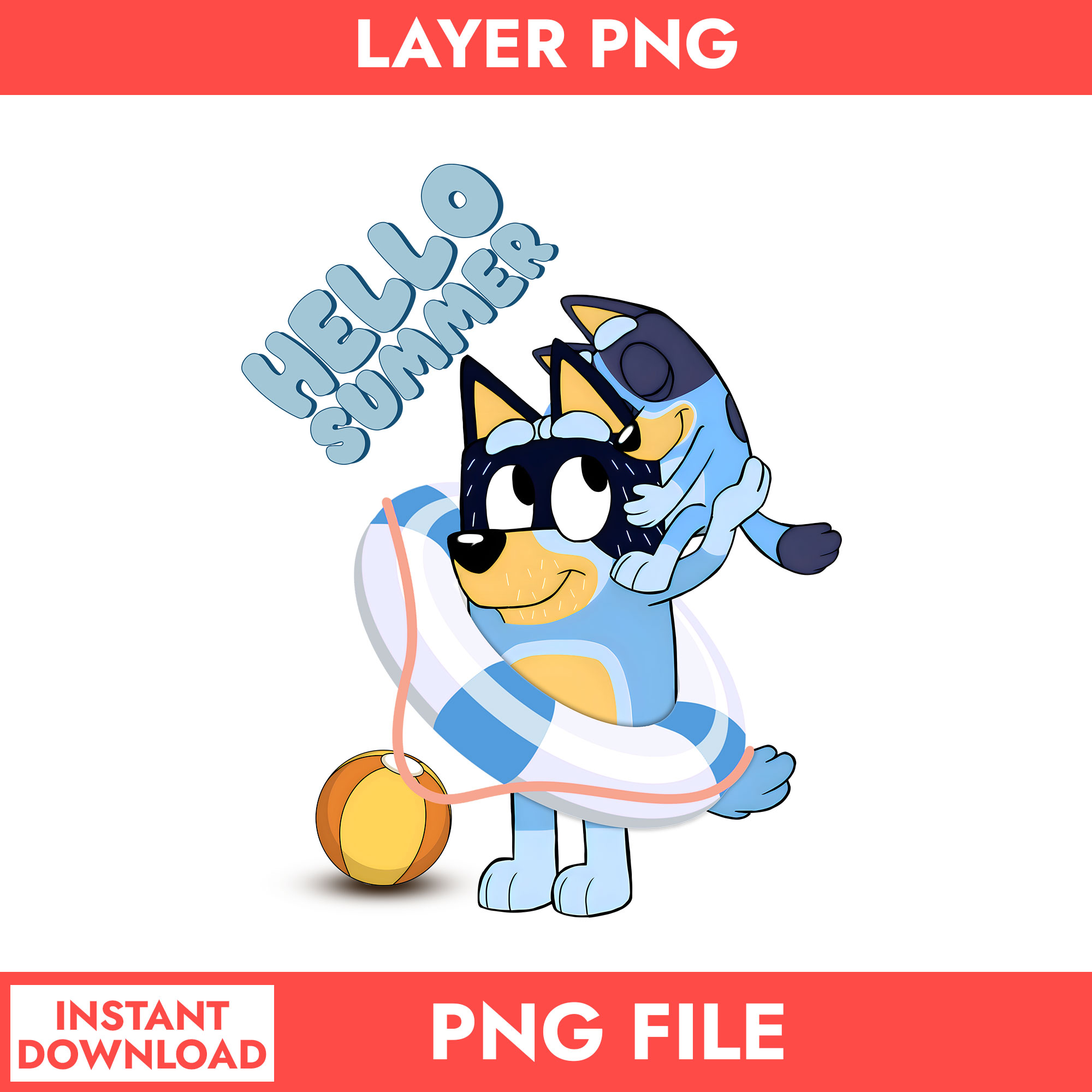 Bluey Hello Summer Png, Bluey Vacation Png, Bluey Png, Carto | Inspire ...