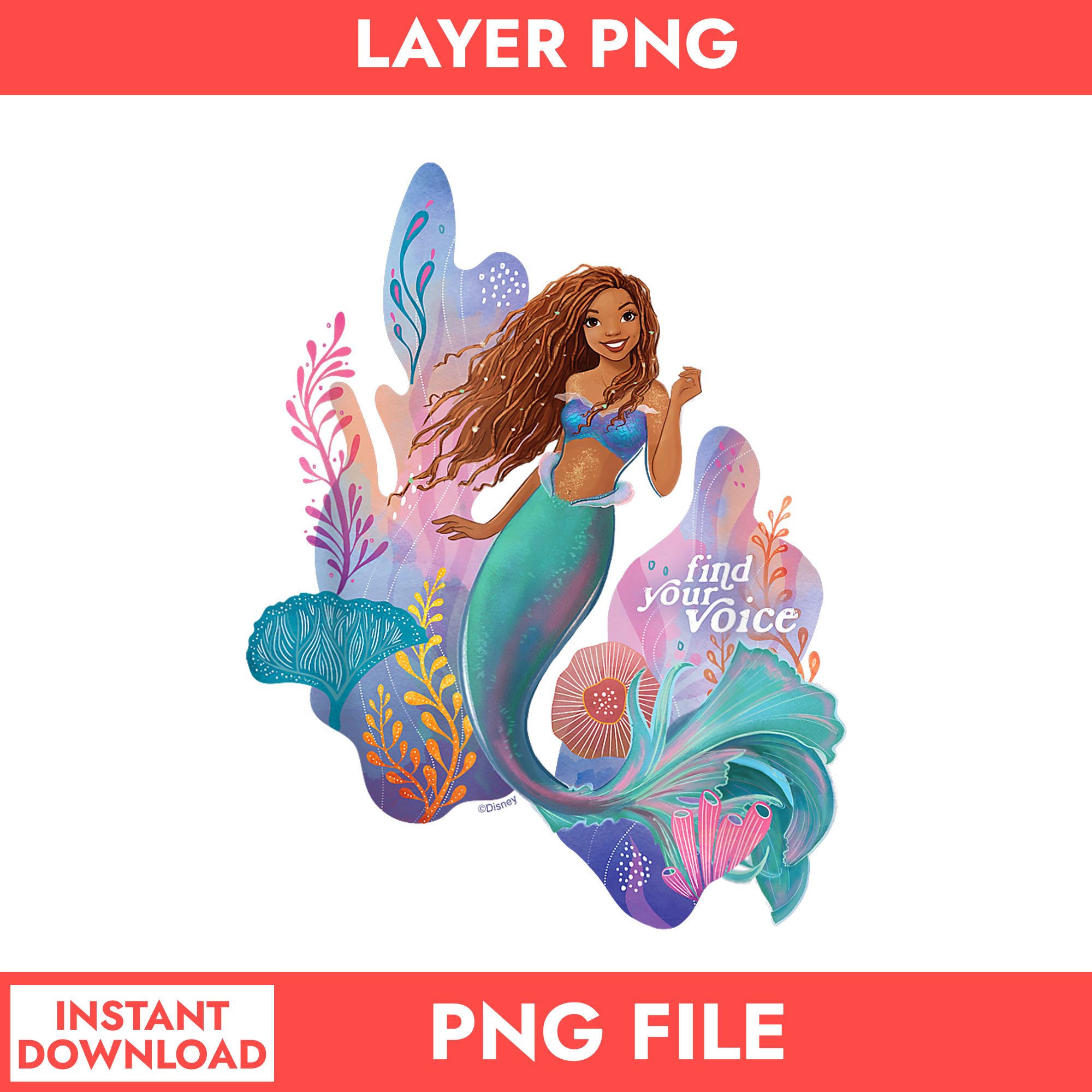 Pincess Mermaid Png, Little Mermaid Png, The Little Mermaid - Inspire ...