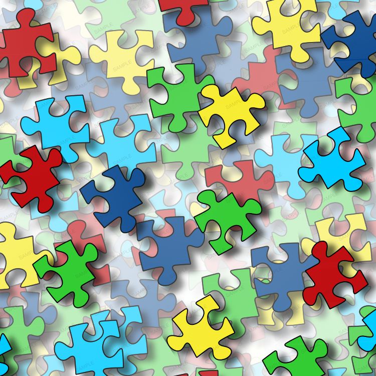 Autism Puzzle 33 Seamless Tileable Repeating Pattern | Inspire Uplift