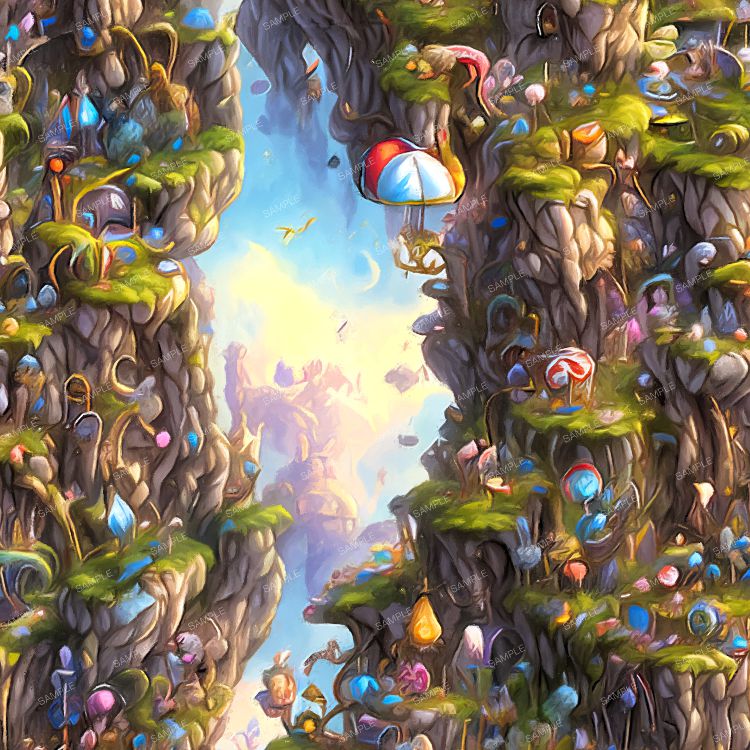 Fantasyland Painting Seamless Tileable Repeating Pattern | Inspire Uplift