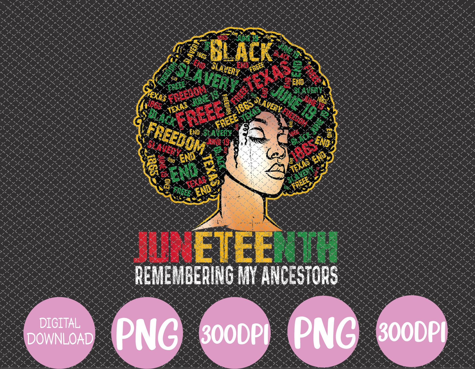 Juneteenth Loc'd Hair Remembering My Ancestors Svg, Eps, Png | Inspire ...