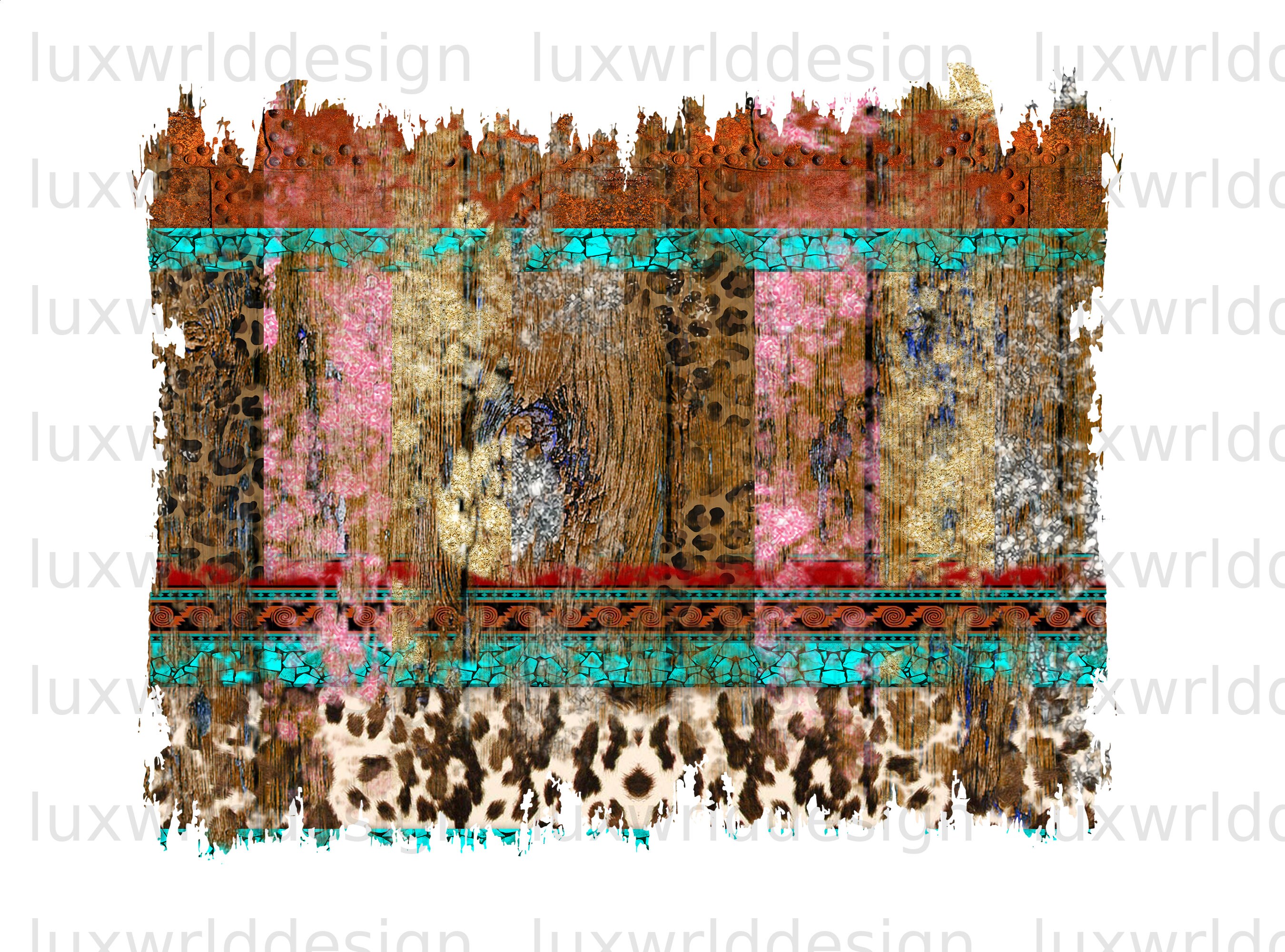 Cowhide Leopard Aztec Background PNG Western Back - Inspire Uplift