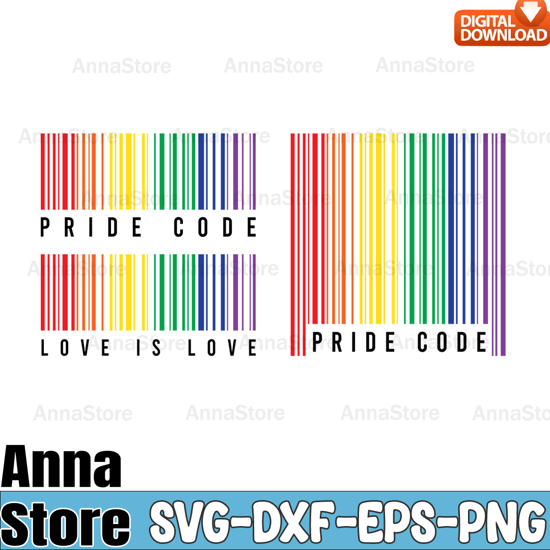 "Rainbow Barcode Svg, Pride LGBTQ Rainbow Svg,LGBT SVG Bundl - Inspire ...