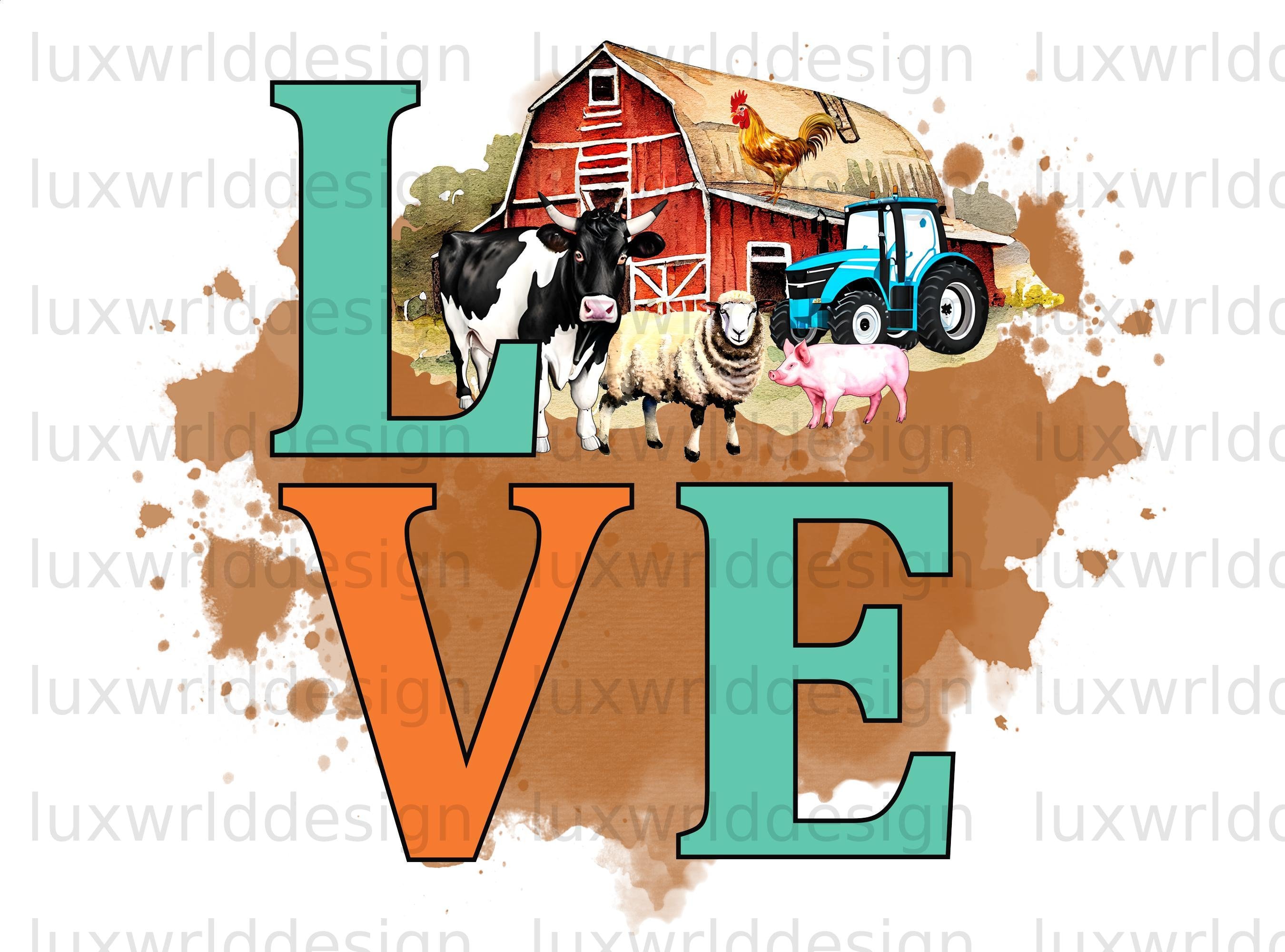 Farm Love PNG Farm png Farmer png Farmer Design | Inspire Uplift