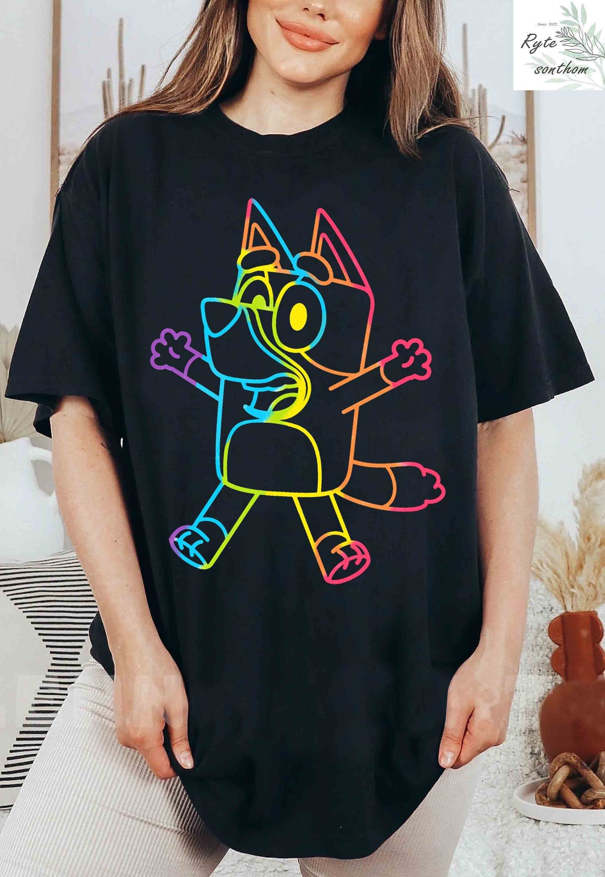 Bluey Line Rainbow Comfort Colors Shirt, Bluey Bluey Line Ra - Inspire ...