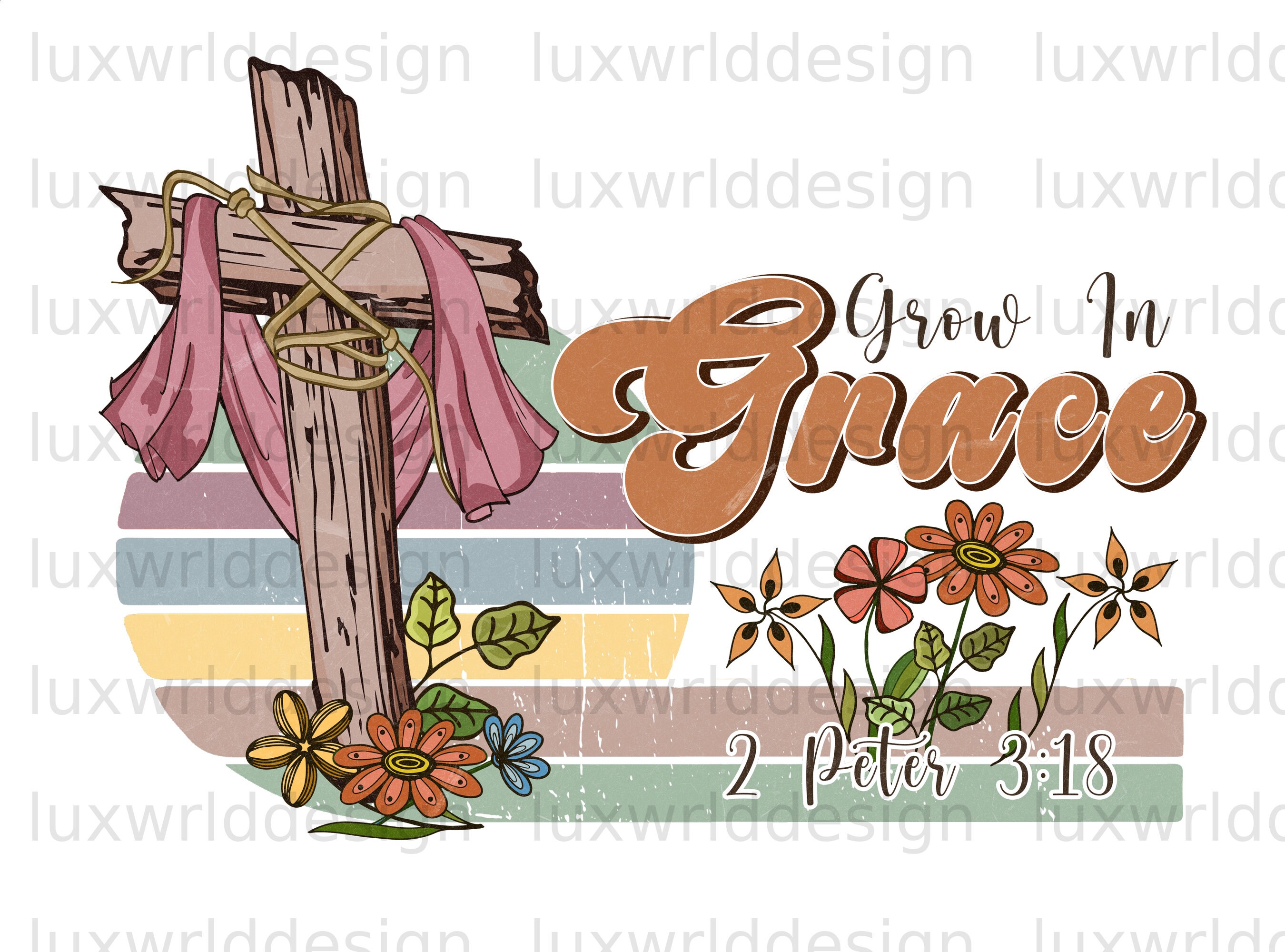 Grow In Grace Retro PNG Faith Clipart Faith png - Inspire Uplift