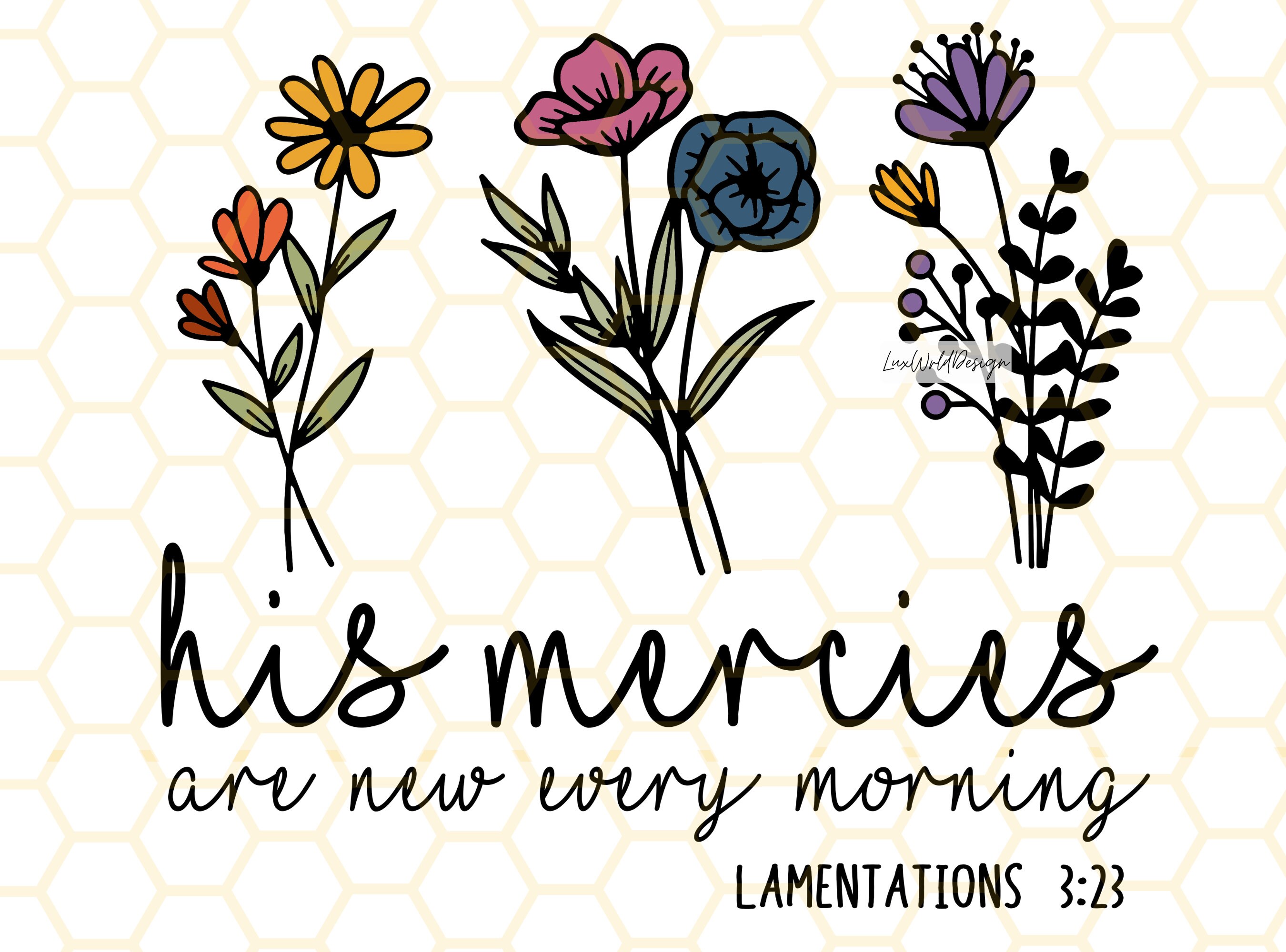 His Mercies Are New Every Morning PNG Faith Clipa | Inspire Uplift