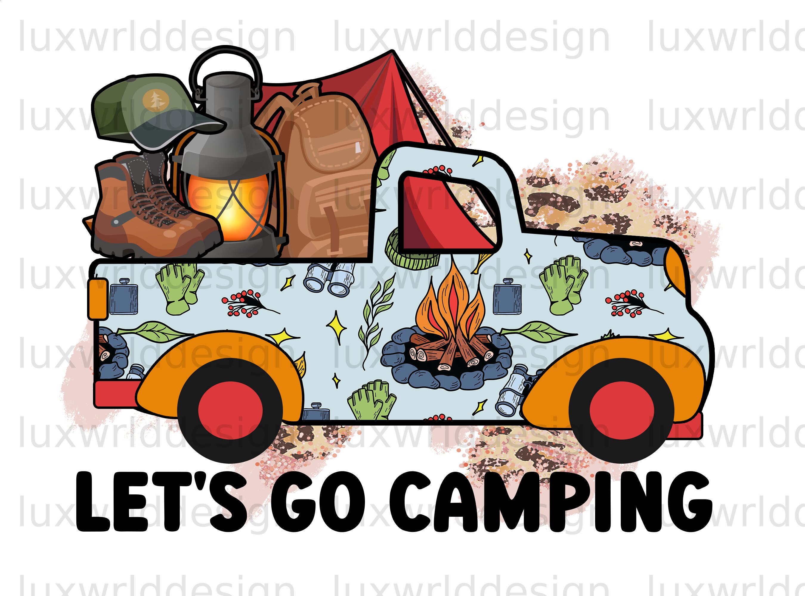 Lets Go Camping Truck PNG Camping png Camp Life | Inspire Uplift