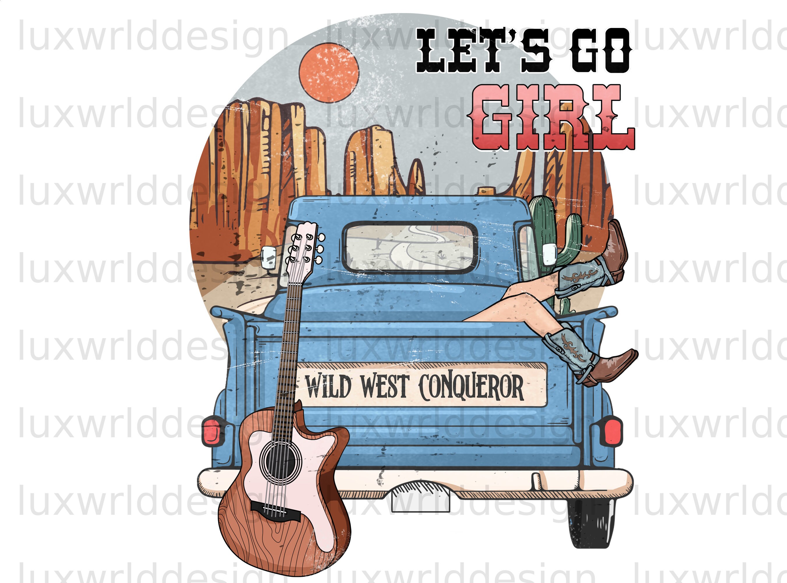 Lets Go Girl Truck PNG Western png Western Desig | Inspire Uplift