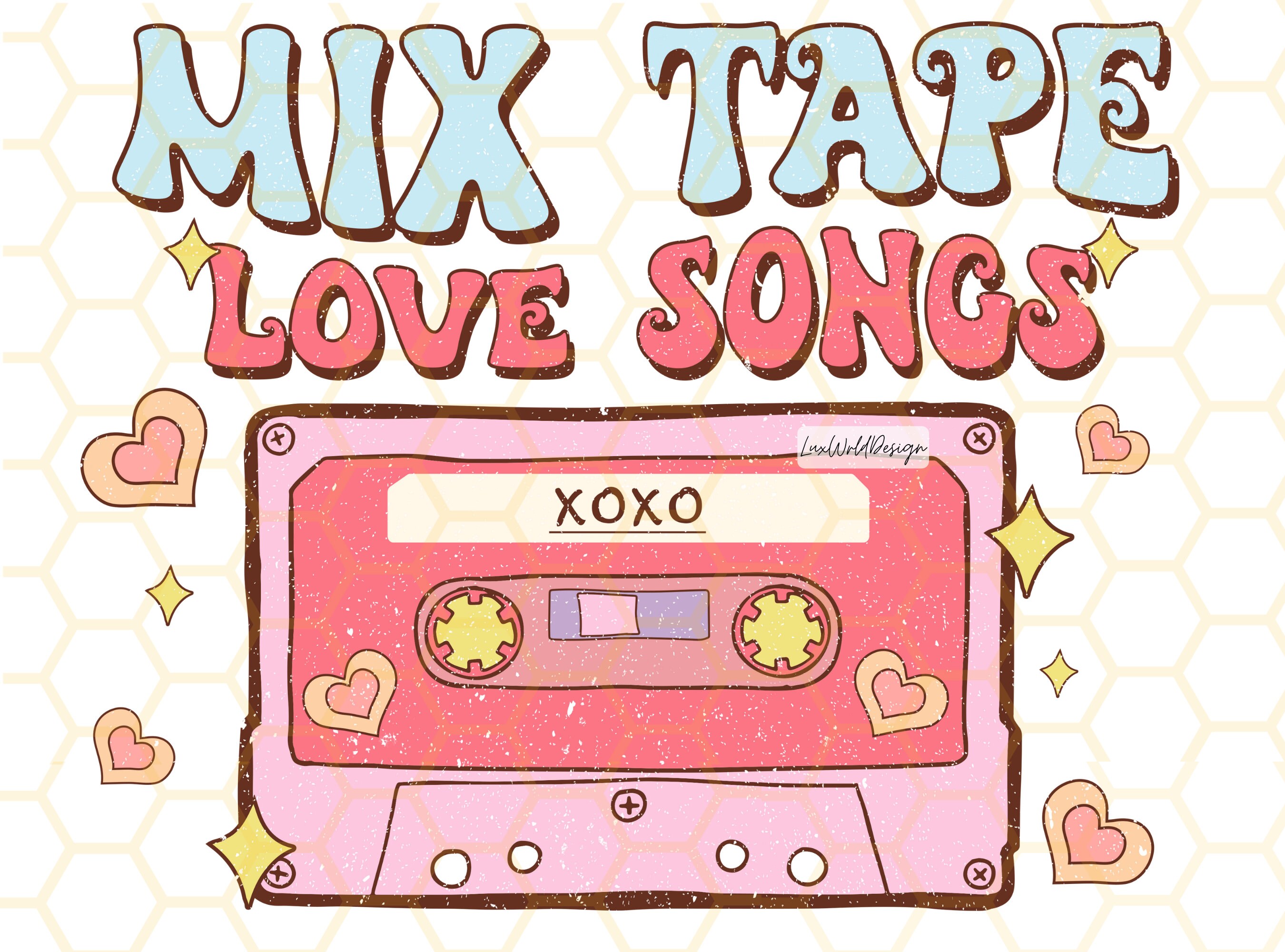 Mix Tape Love Songs PNG Valentines Day png Subli | Inspire Uplift