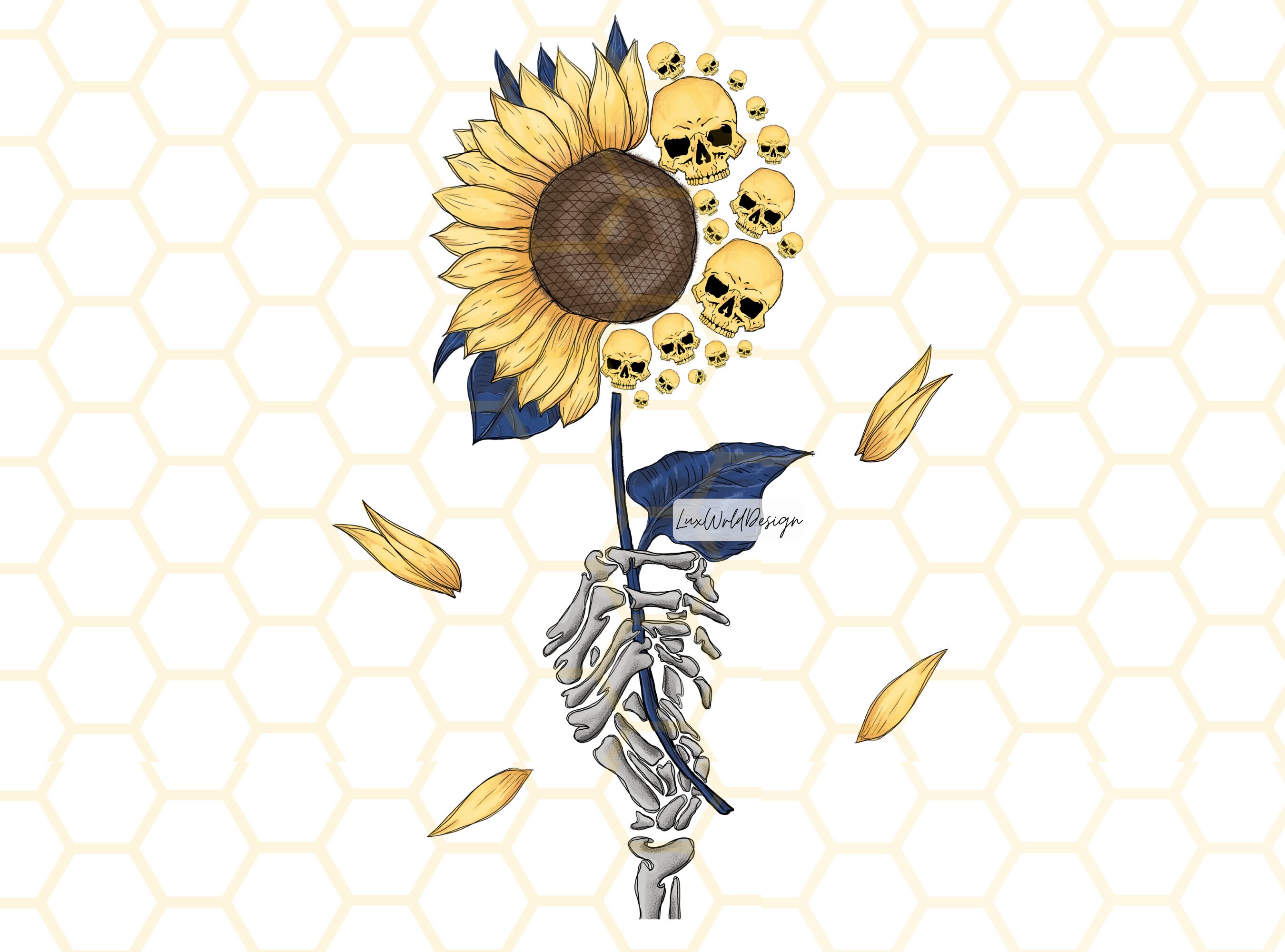 Skull Sunflower PNG Skeleton png Sunflower Png | Inspire Uplift