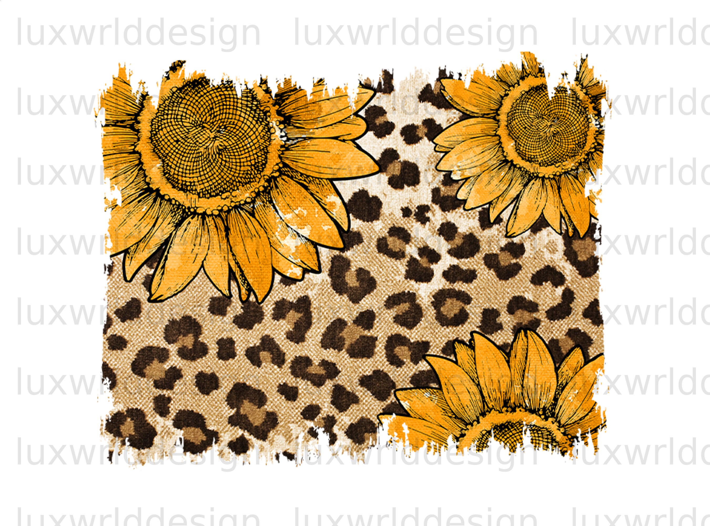 Sunflower Leopard Background PNG Western Backgrou | Inspire Uplift