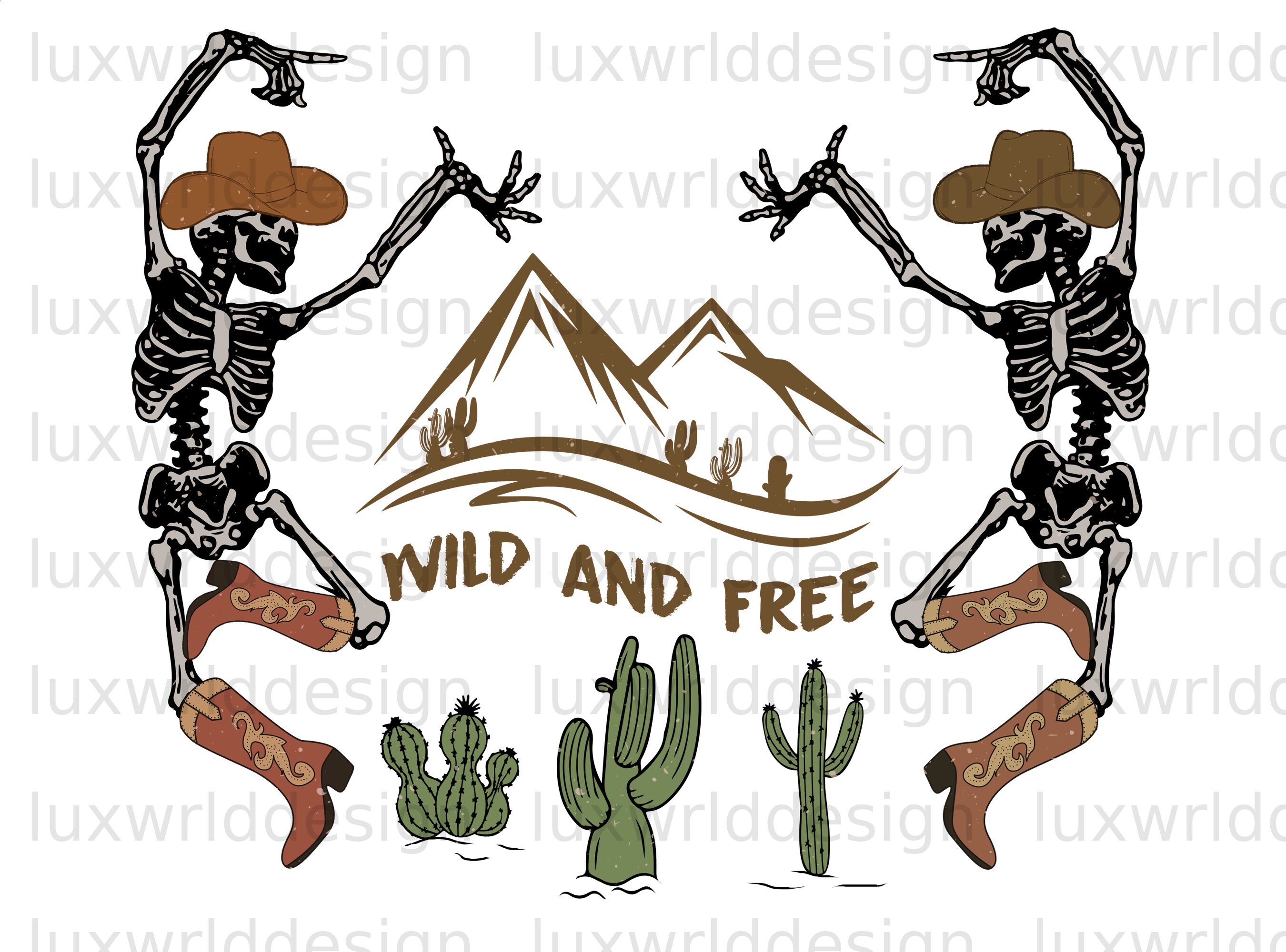 Wild And Free Skeleton PNG Western png Western D | Inspire Uplift