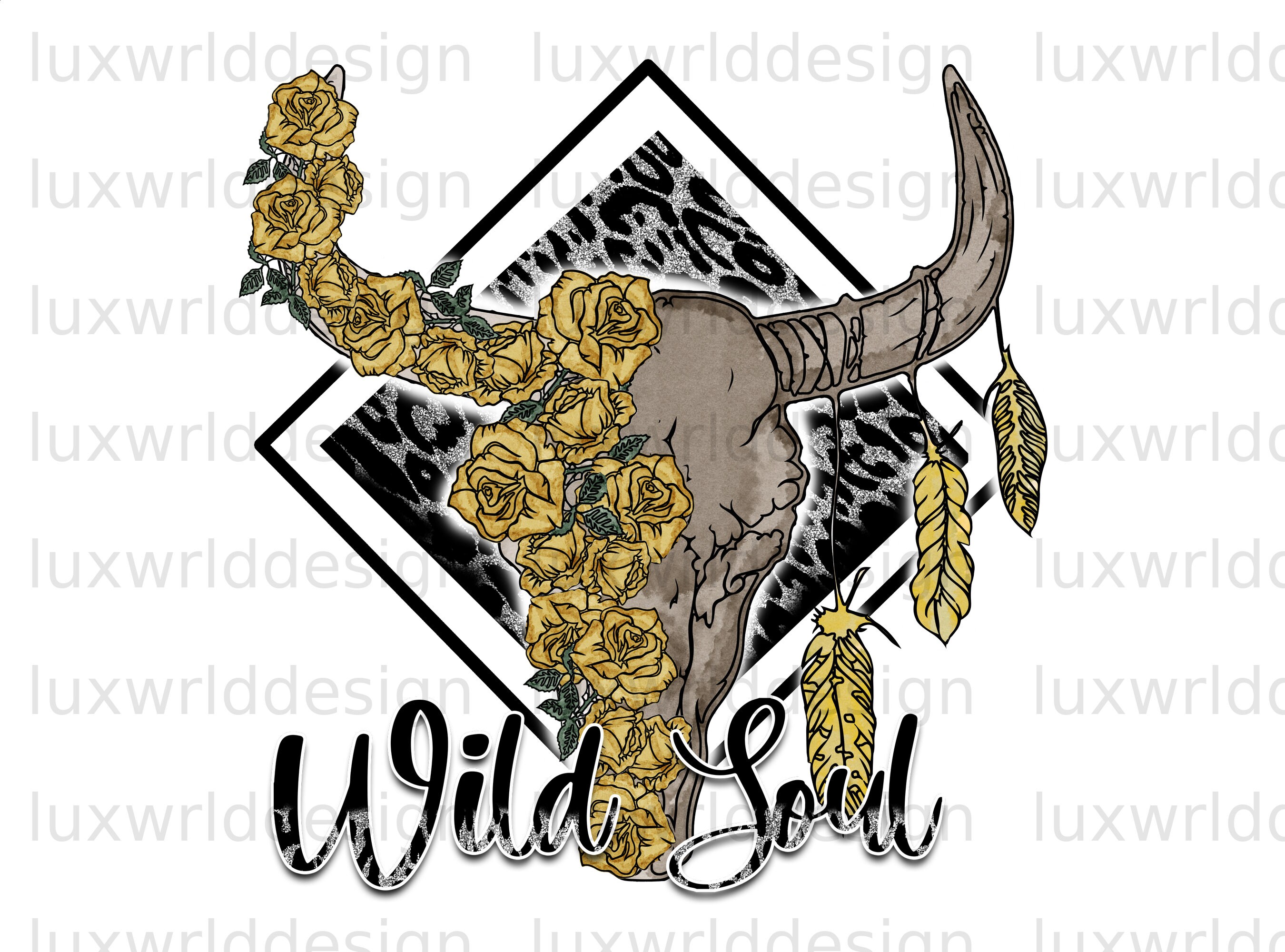 Wild Soul Bull Skull PNG Western png Western Des | Inspire Uplift